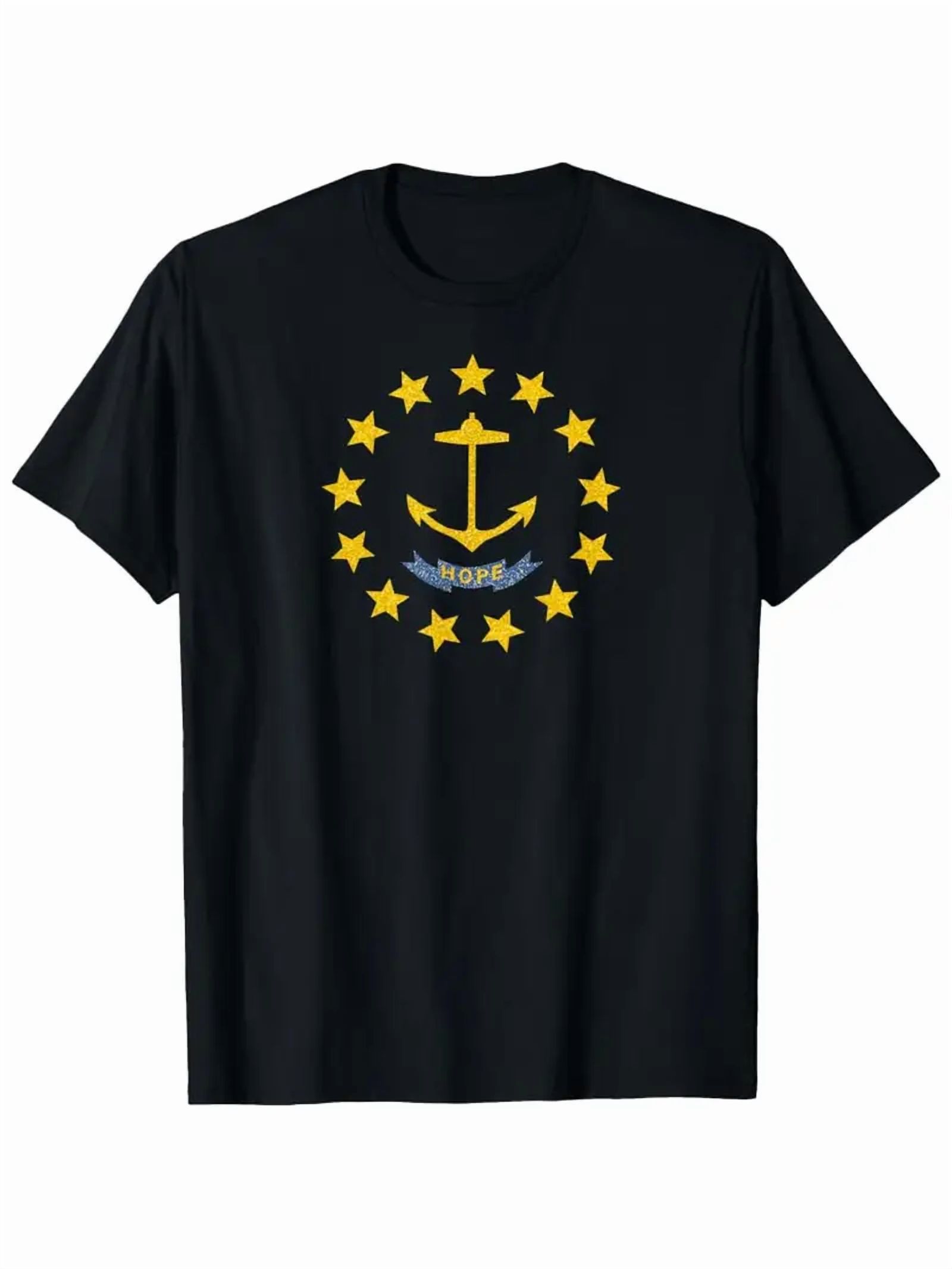 Men's Vintage Rhode Island State Flag Graphic T-Shirt - Black with ...