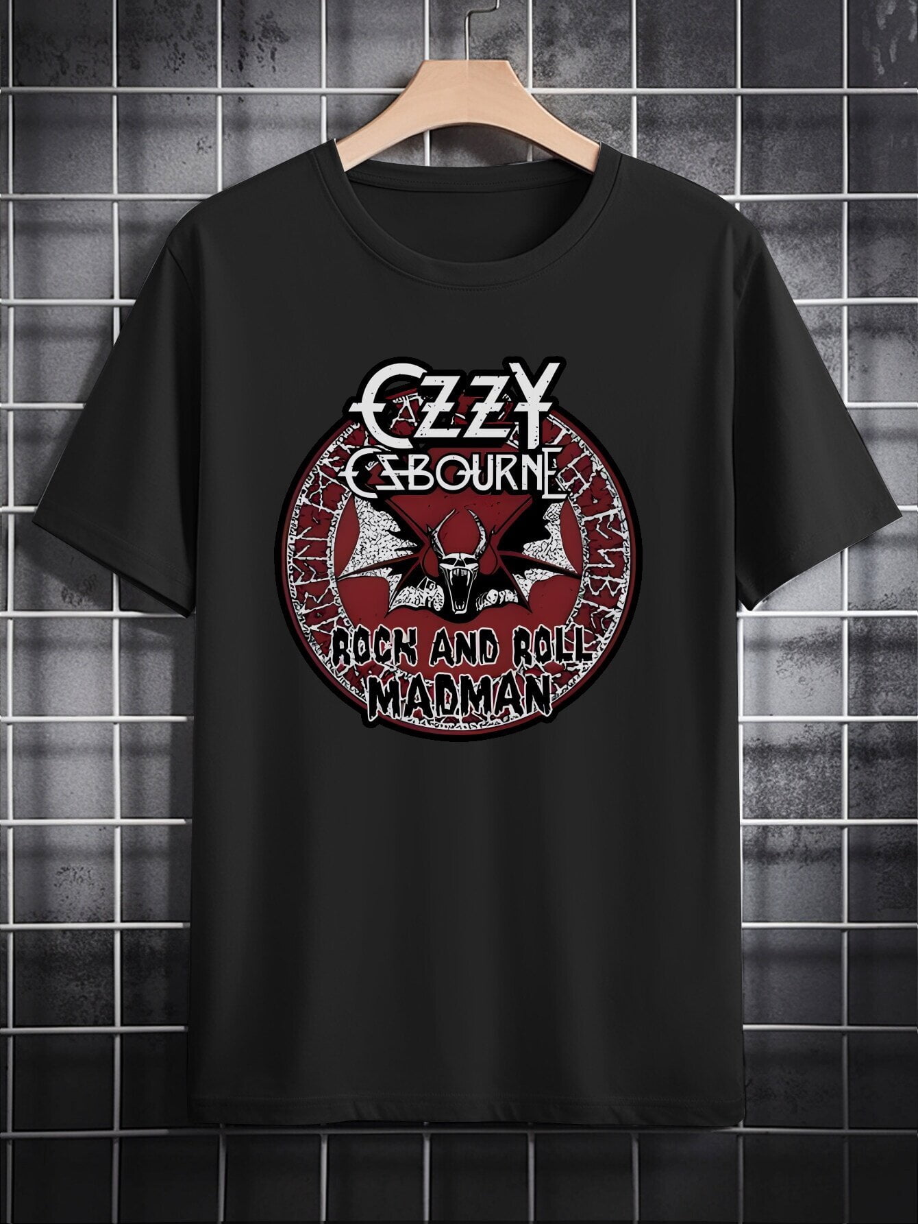 Men's Vintage Rock Band Graphic T-Shirt - Black Casual Short Sleeve Tee ...
