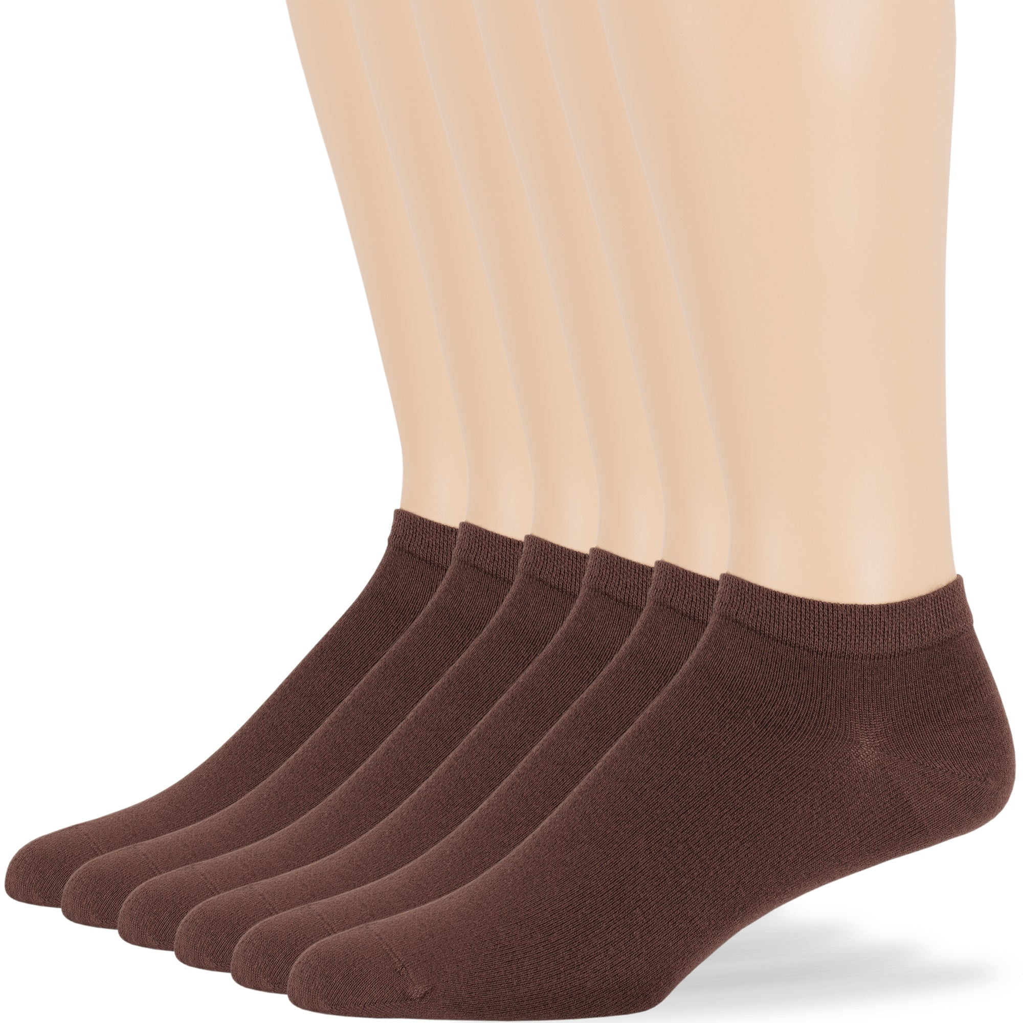 Men's Bamboo, Soft, Invisible, Ankle Socks, Brown, Large 10-13, 6 Pack ...