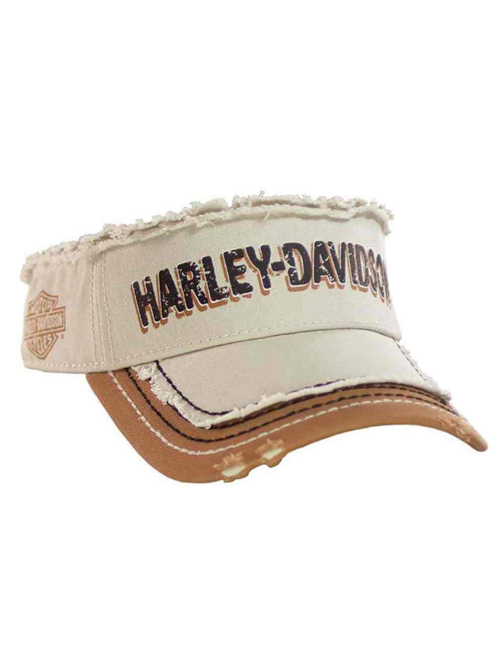 Men's Visor, Distressed Rugged H-D Script, Khaki VIS51656 - Walmart.com