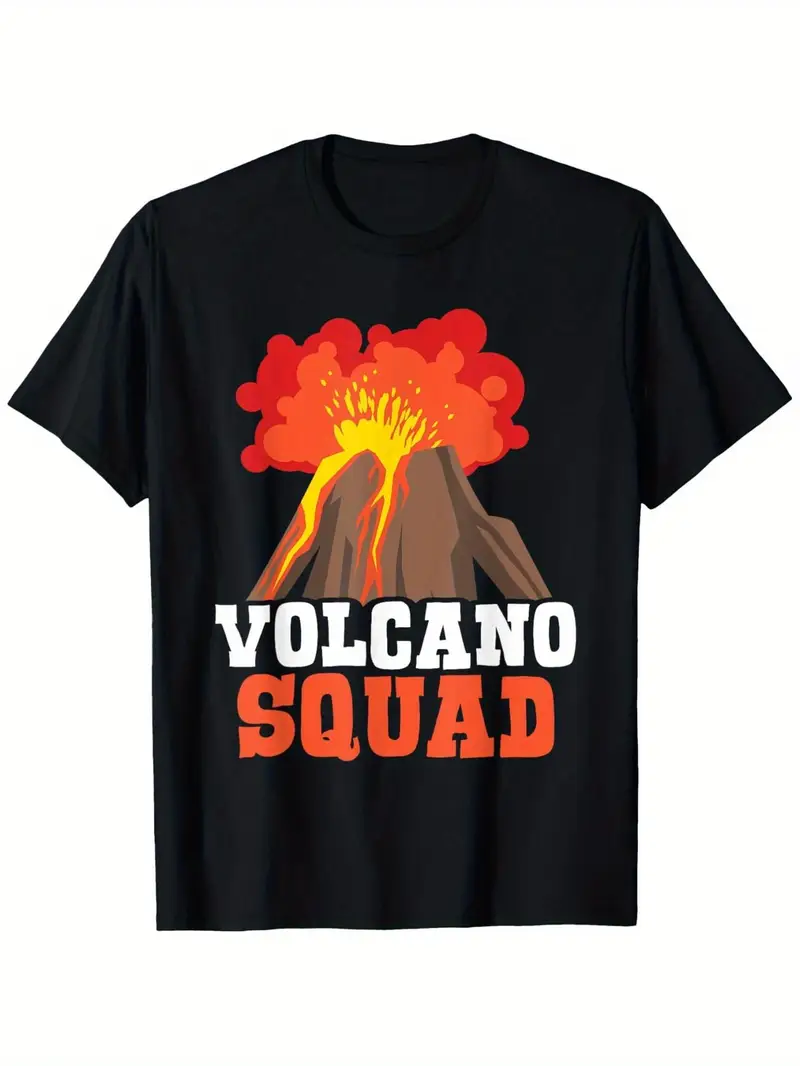 Men's Volcano Squad Volcanic Lava & Volcano Eruption Graphic T-Shirt ...