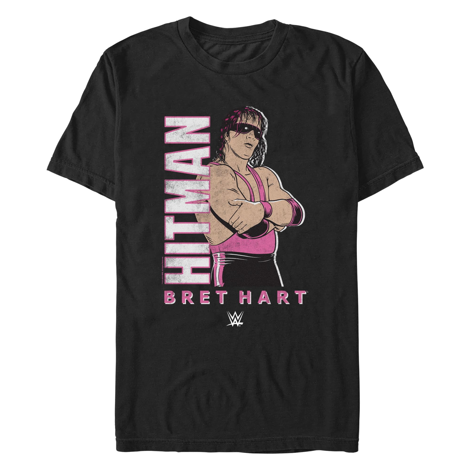 Men's WWE Hitman Bret Hart Graphic Tee Black 2X Large - Walmart.com
