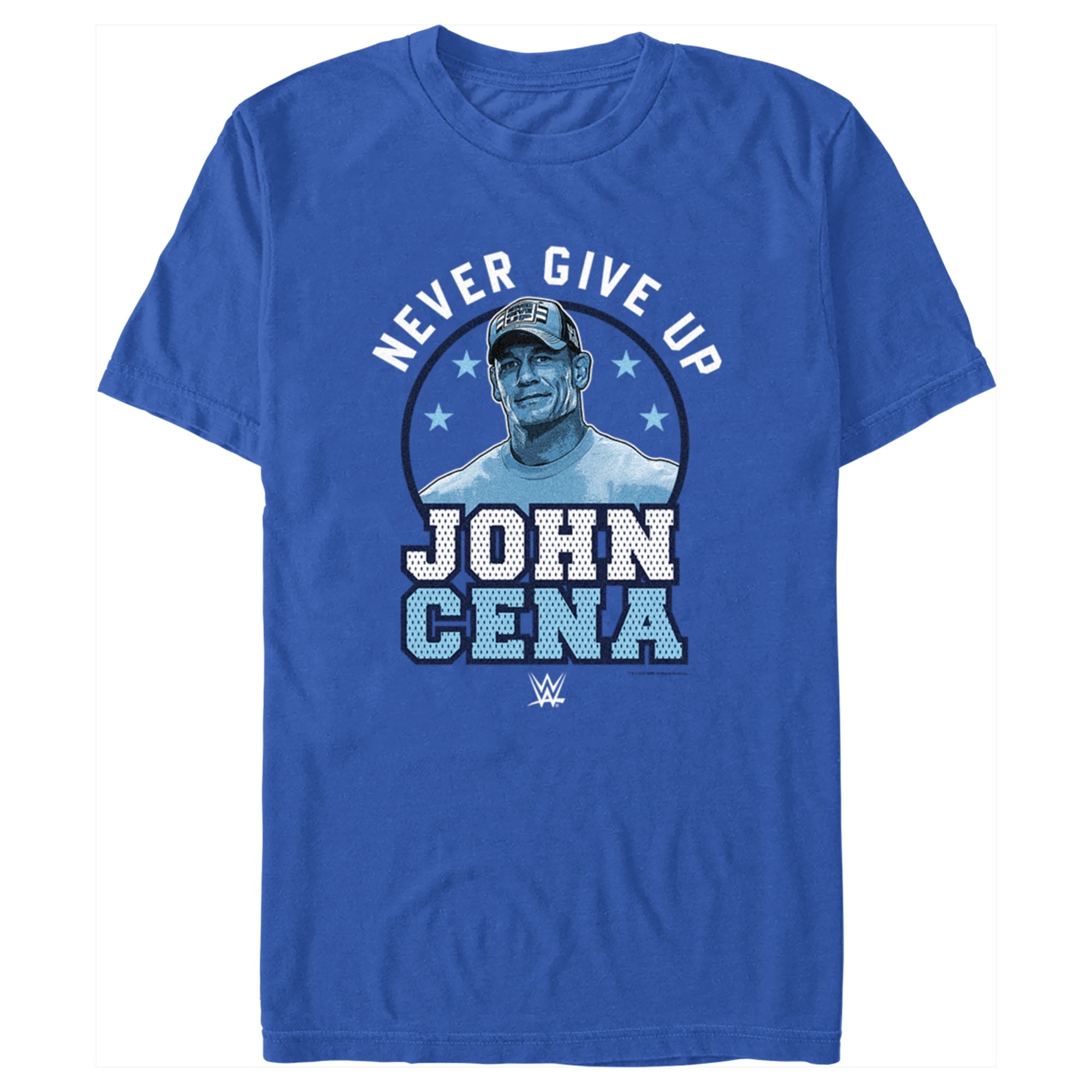 Men's WWE John Cena Never Give Up Blue Logo Graphic Tee Royal Blue ...