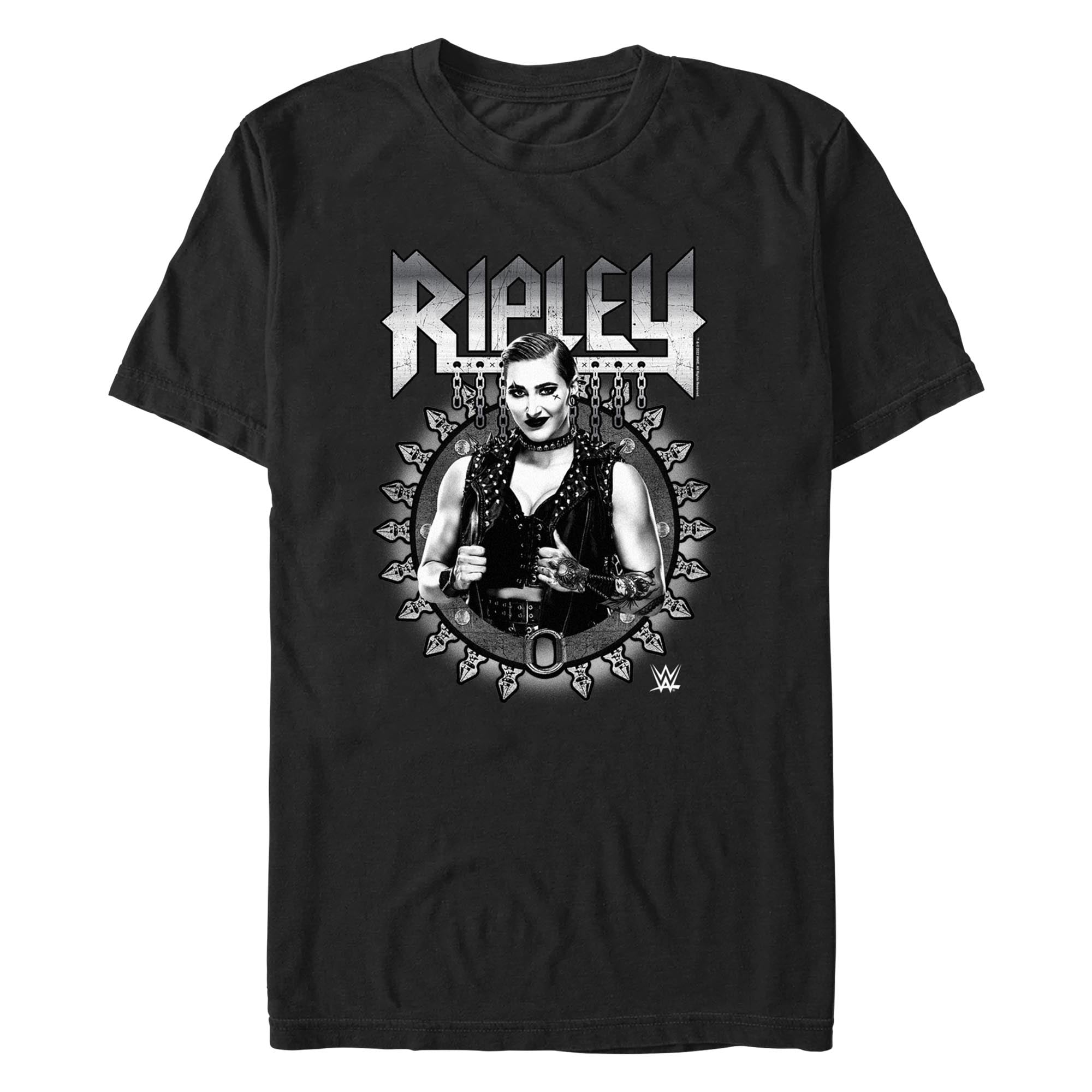 WWE Men's Wrestling Clothing - Rhea Ripley Black and White Photo ...