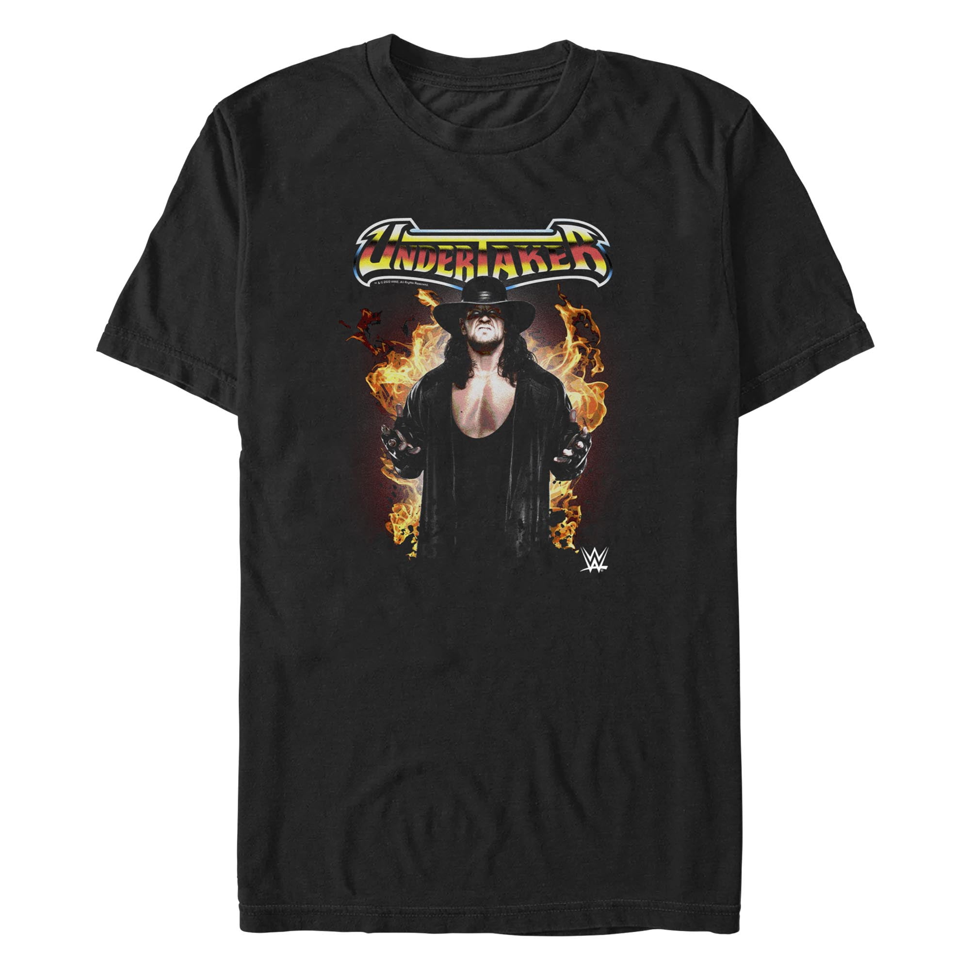 Walmart Men's WWE Undertaker Flames Graphic T-Shirt, Black, 2X Large ...
