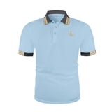 Men's Waffle Knit Performance Polo Shirt Short Sleeve Classic Fit ...