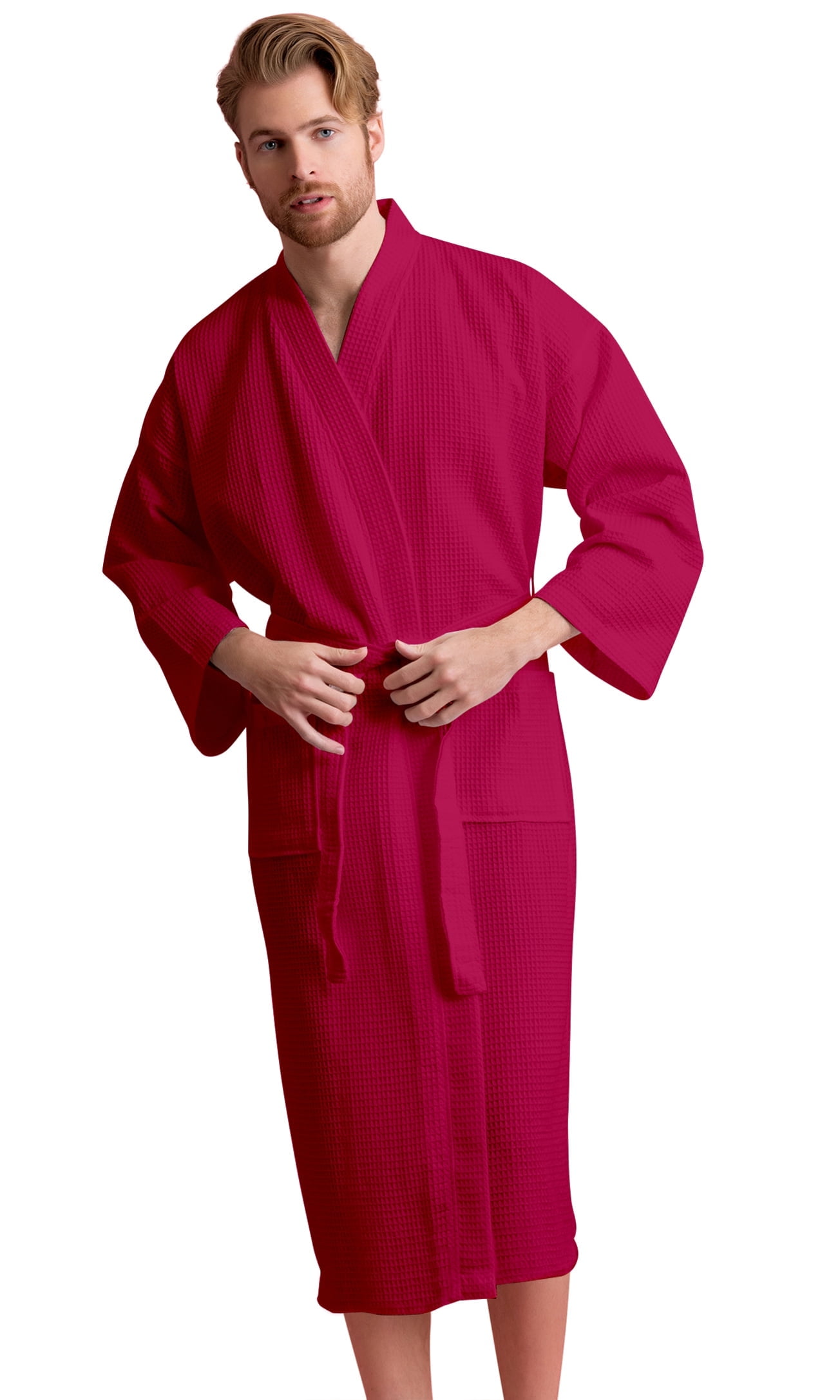 Men's Waffle Spa Bathrobe - Long, Lightweight, Absorbent - Walmart.com