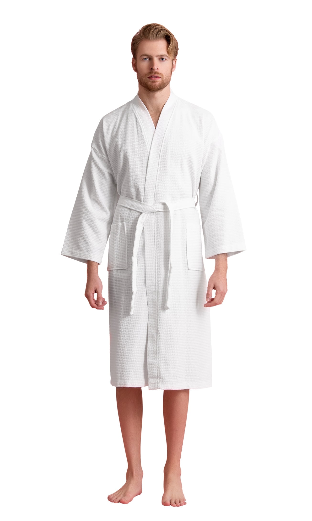 Men's Waffle Spa Bathrobe - Long, Lightweight, Absorbent - Walmart.com