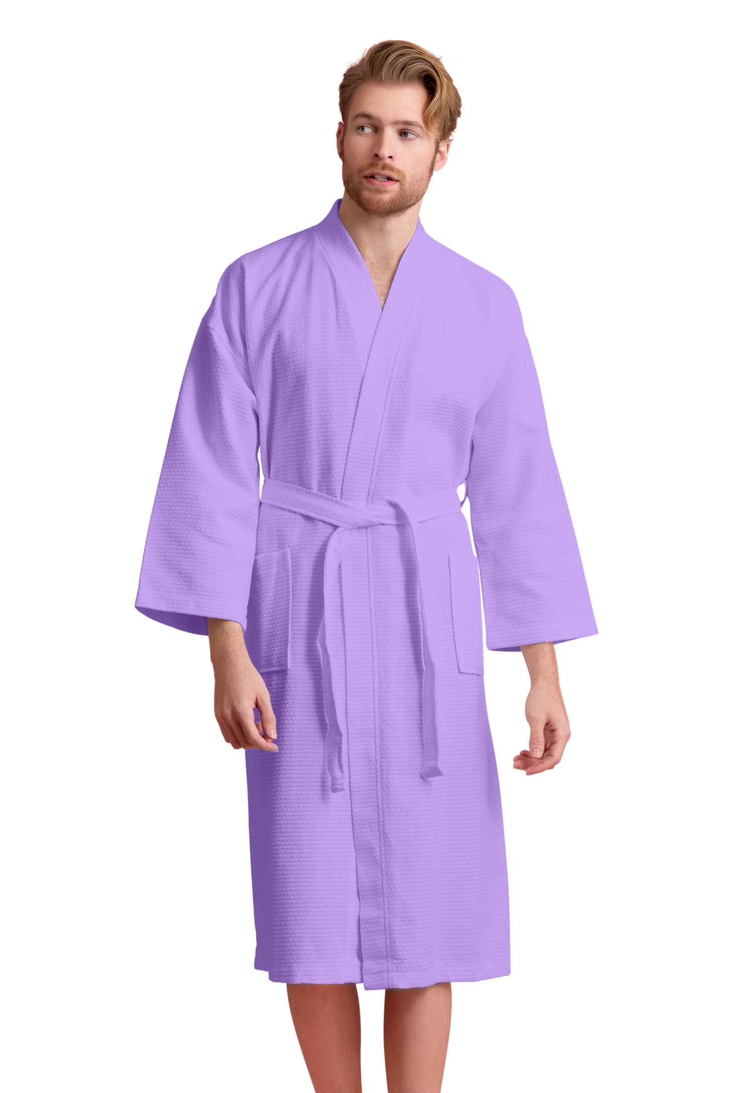 Men's Waffle Spa Bathrobe - Long, Lightweight, Absorbent - Walmart.com