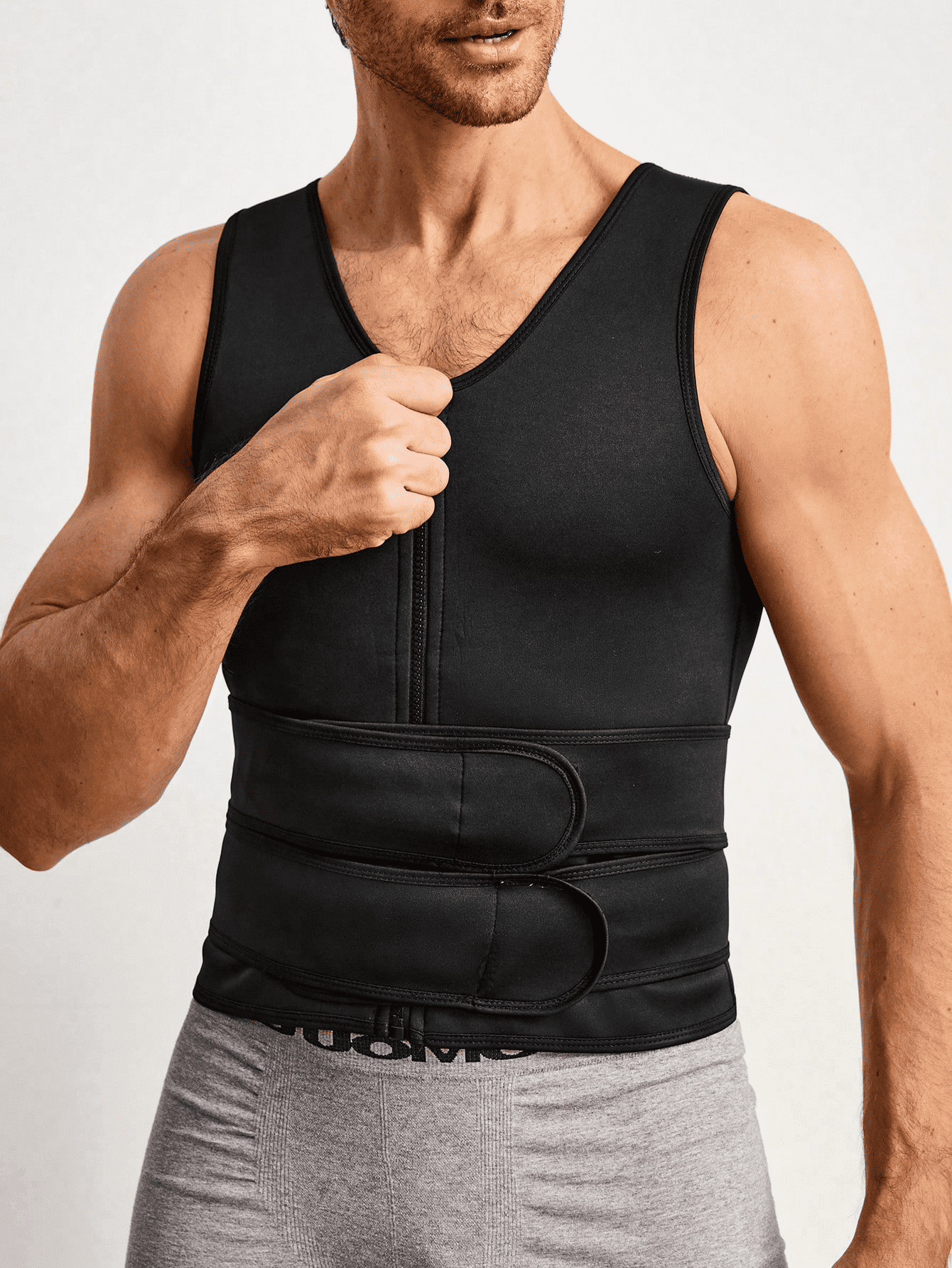 Men's Waist Trainer Vest, Neoprene-Polyester Double Belt Compression ...