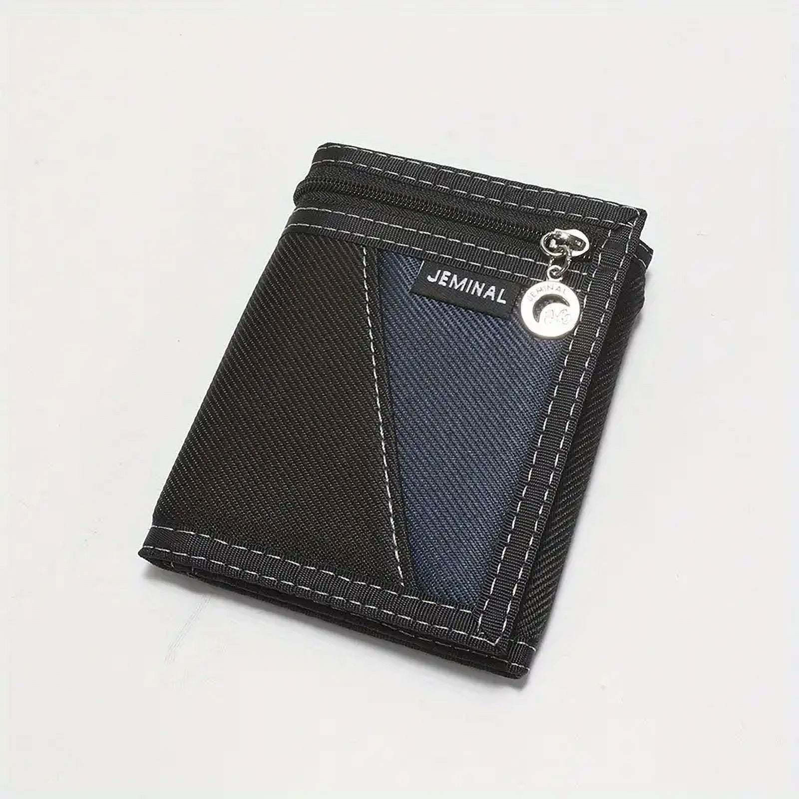 MINKUROW Men's Wallet Trifold Short Canvas Casual Chain Wallet Youth ...