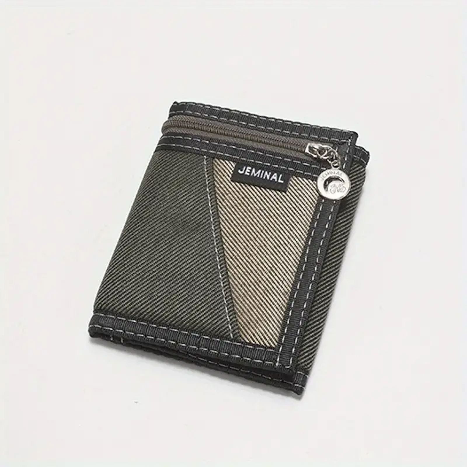 MINKUROW Men's Wallet Trifold Short Canvas Casual Chain Wallet Youth ...