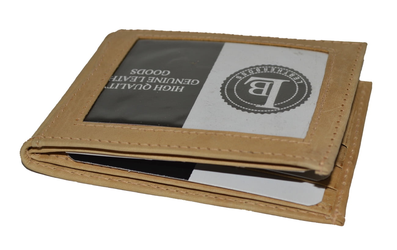 Men's Wallet compact and slim with Outside ID window by Leatherboss ...