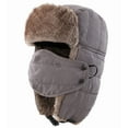 Men's Warm Chunky Trapper Hat Removable Windproof Winter Hats with Mask ...