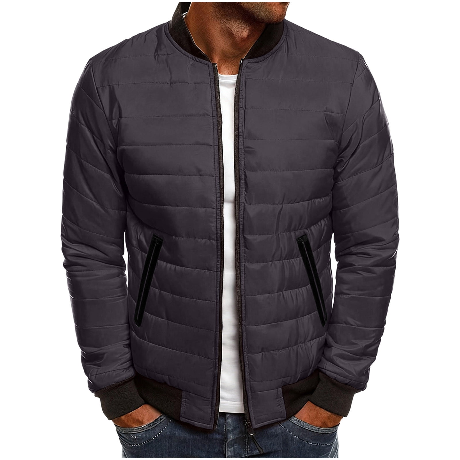 Men's Warm Insulated Winter Puffer Jacket Diamond Quilted Lightweight ...