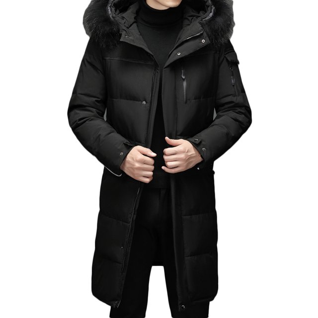 Men's Warm Parka Waterproof Down Jacket Long Winter Coat with Removable ...