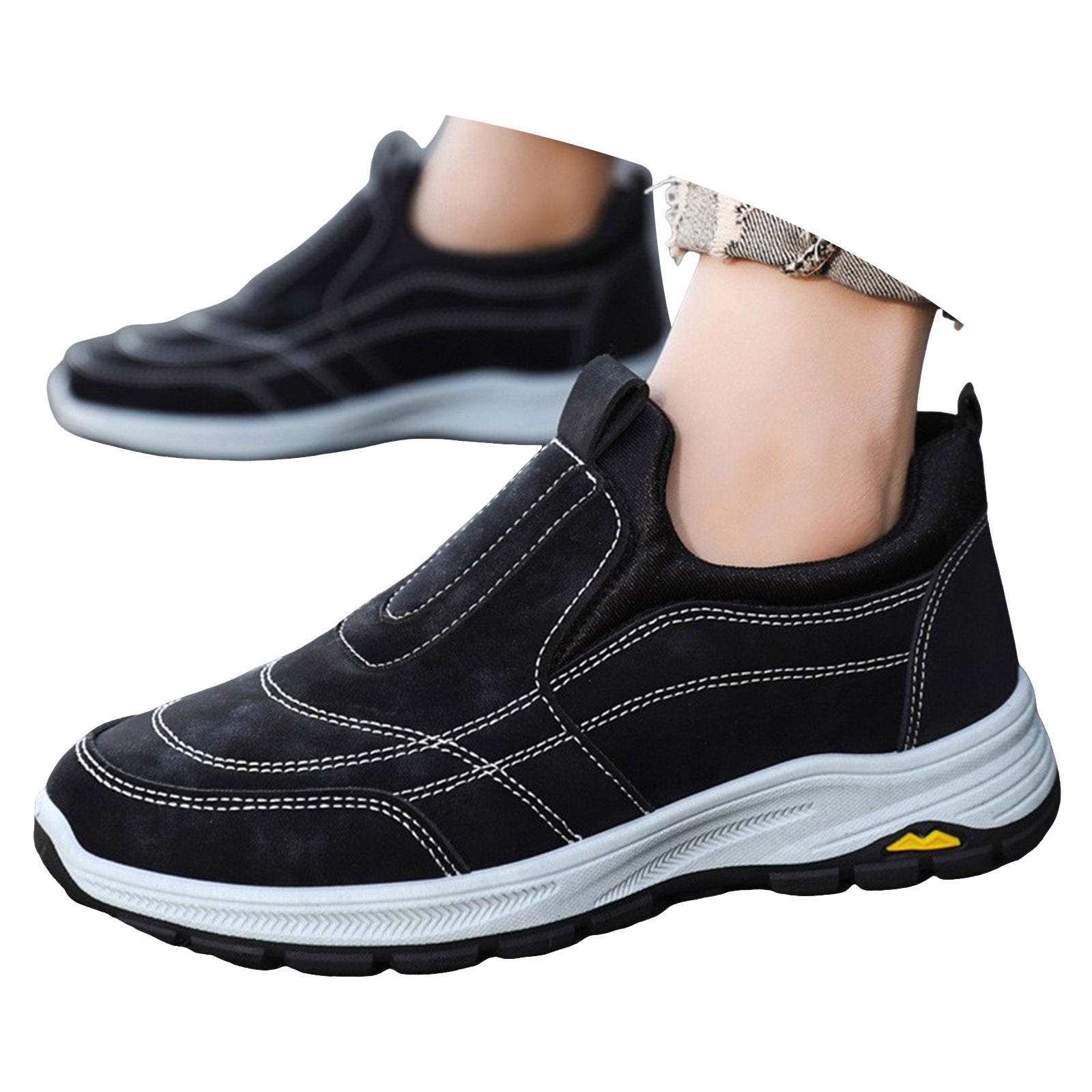Men's Warm Snow Boots Plush Lined Waterproof Winter Shoes Anti-Slip ...
