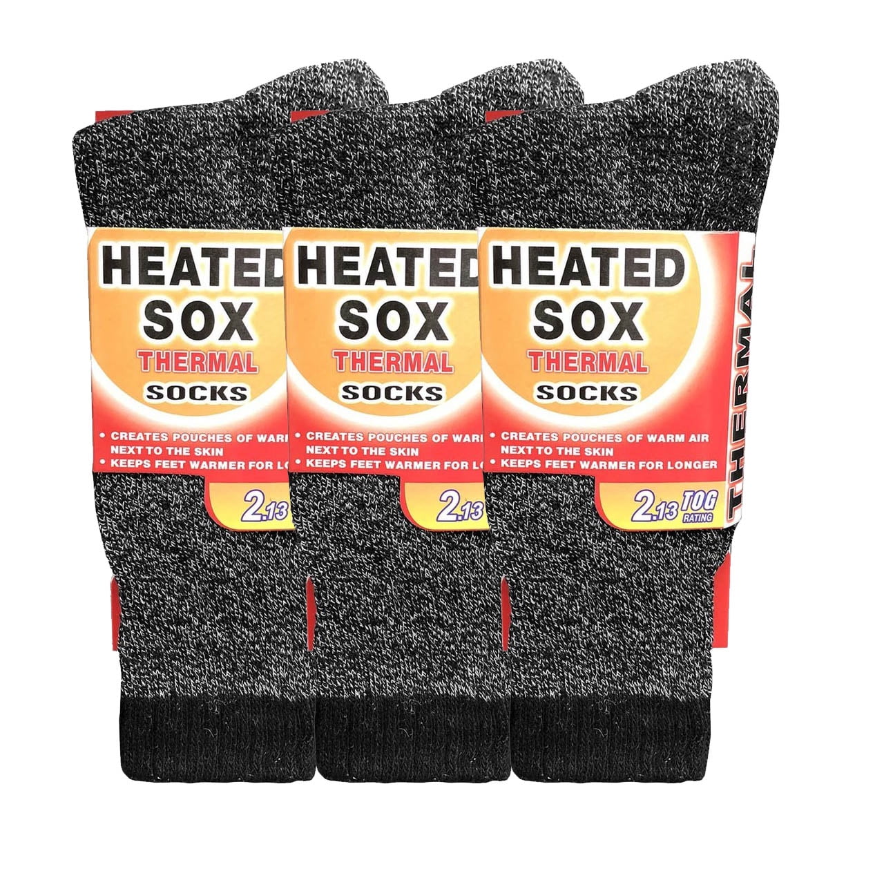 Heated Sox Men's Thermal Socks, 2.3 TOG, Reinforced Toe and Heel, Warm ...