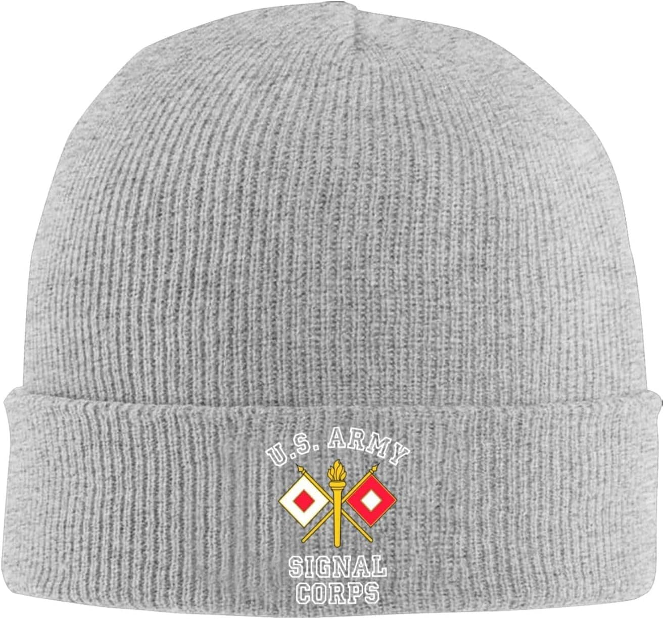 Men's Warm Winter Hats US Army Signal Corps Logo Acrylic Knit Cuff ...