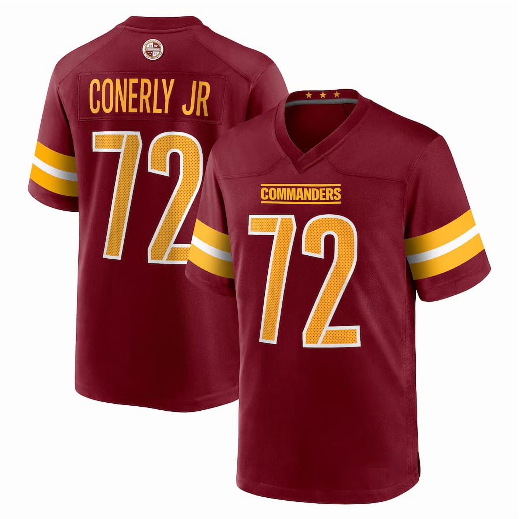Men's Washington Conerly Jr 72 Red Stitched Player Game T-Shirts ...