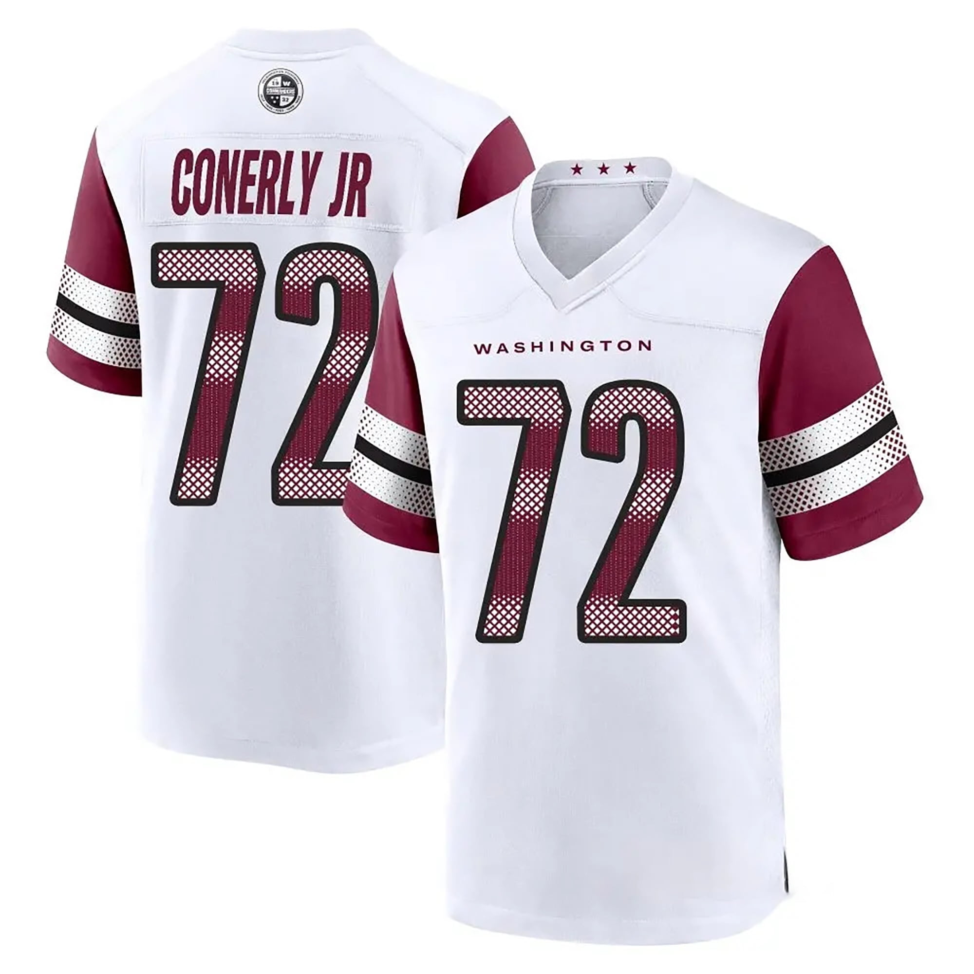 Men's Washington Conerly Jr 72 White Stitched Player Game T-Shirts ...