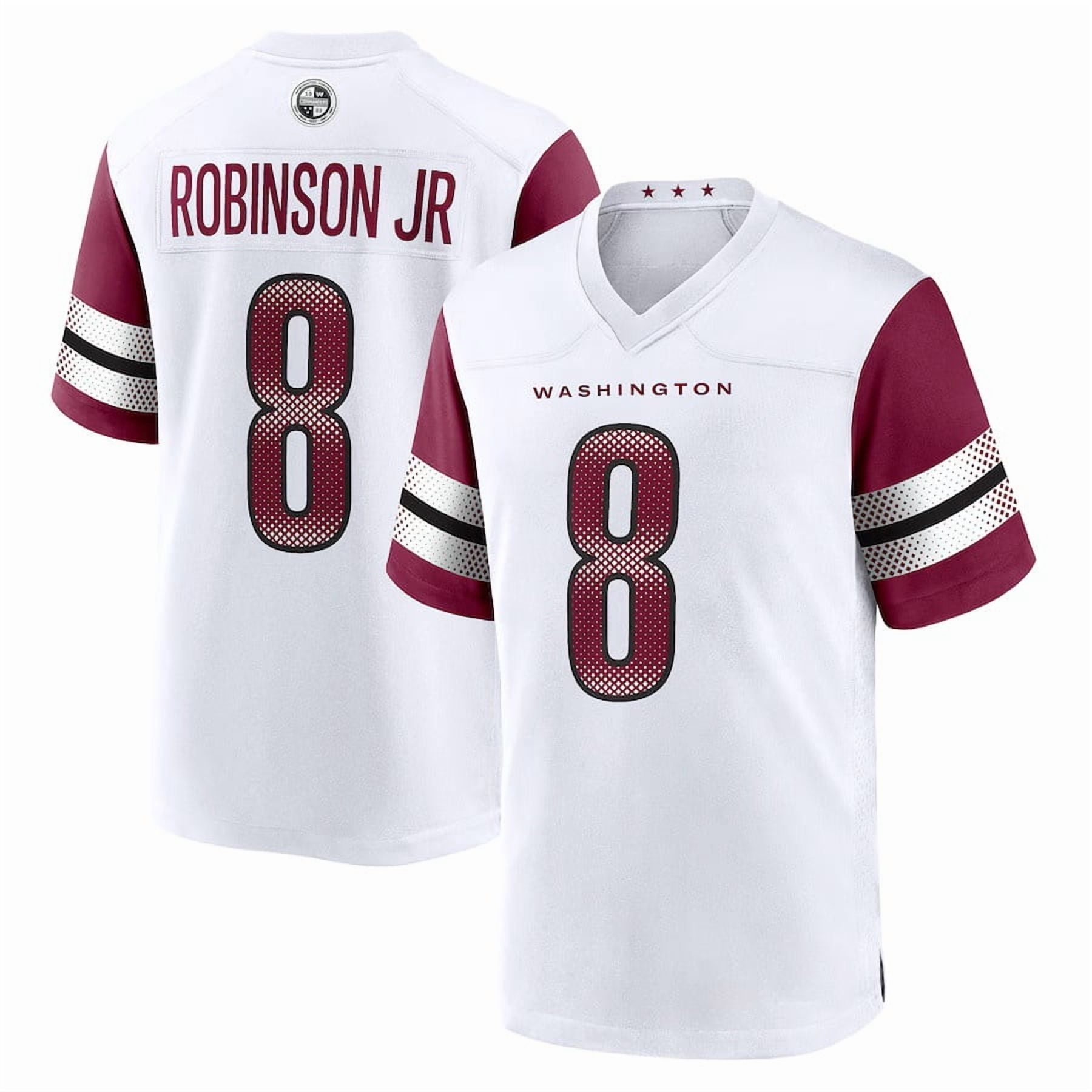 Men's Washington Robinson Jr 8 White Sports Player Game Stitched Name ...