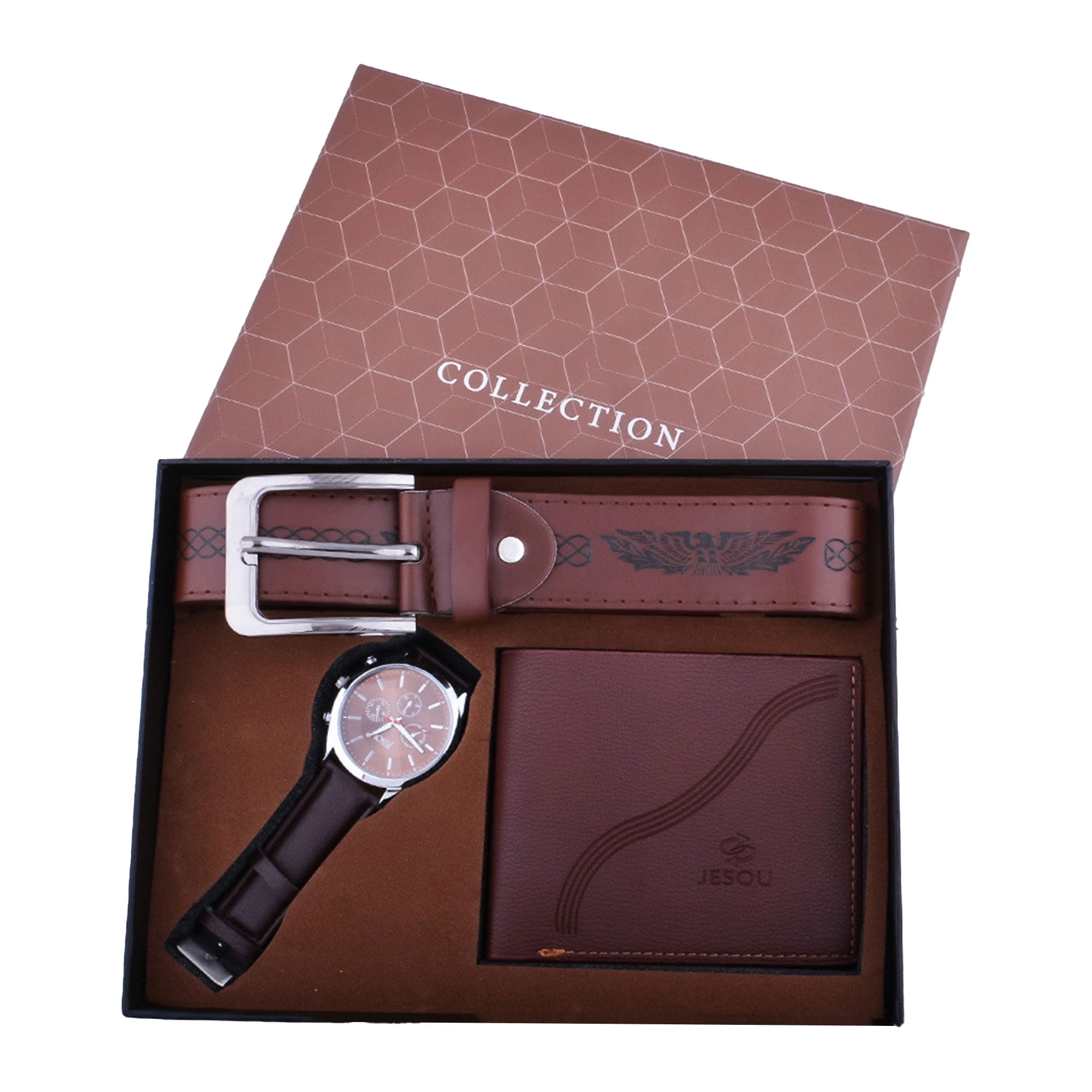 Men's Watch Wallet Belt Gift Box Set - Premium Leather Accessories for ...