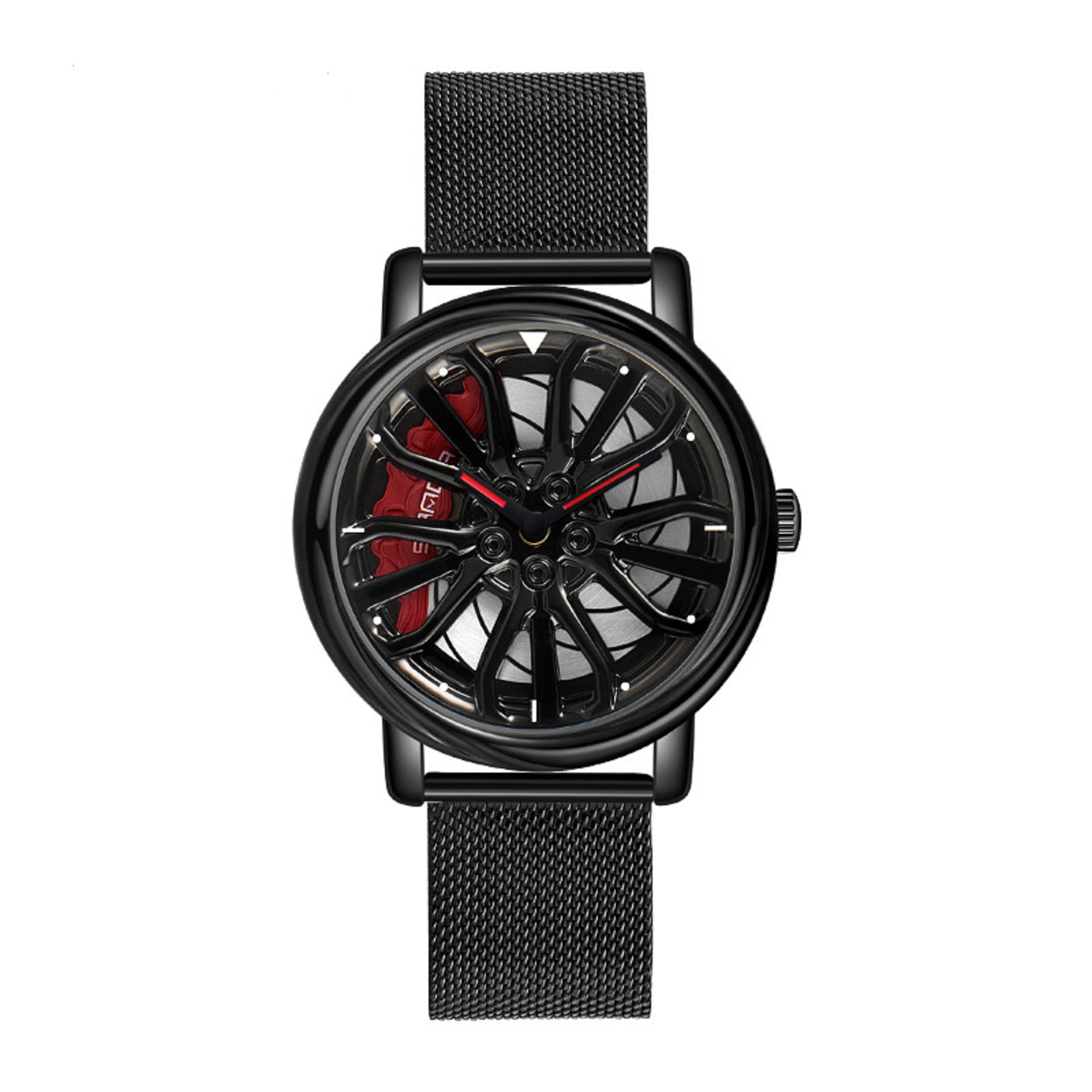 Men's Watch with Wheel-shaped Dial Design Skeleton Quartz Waterproof ...
