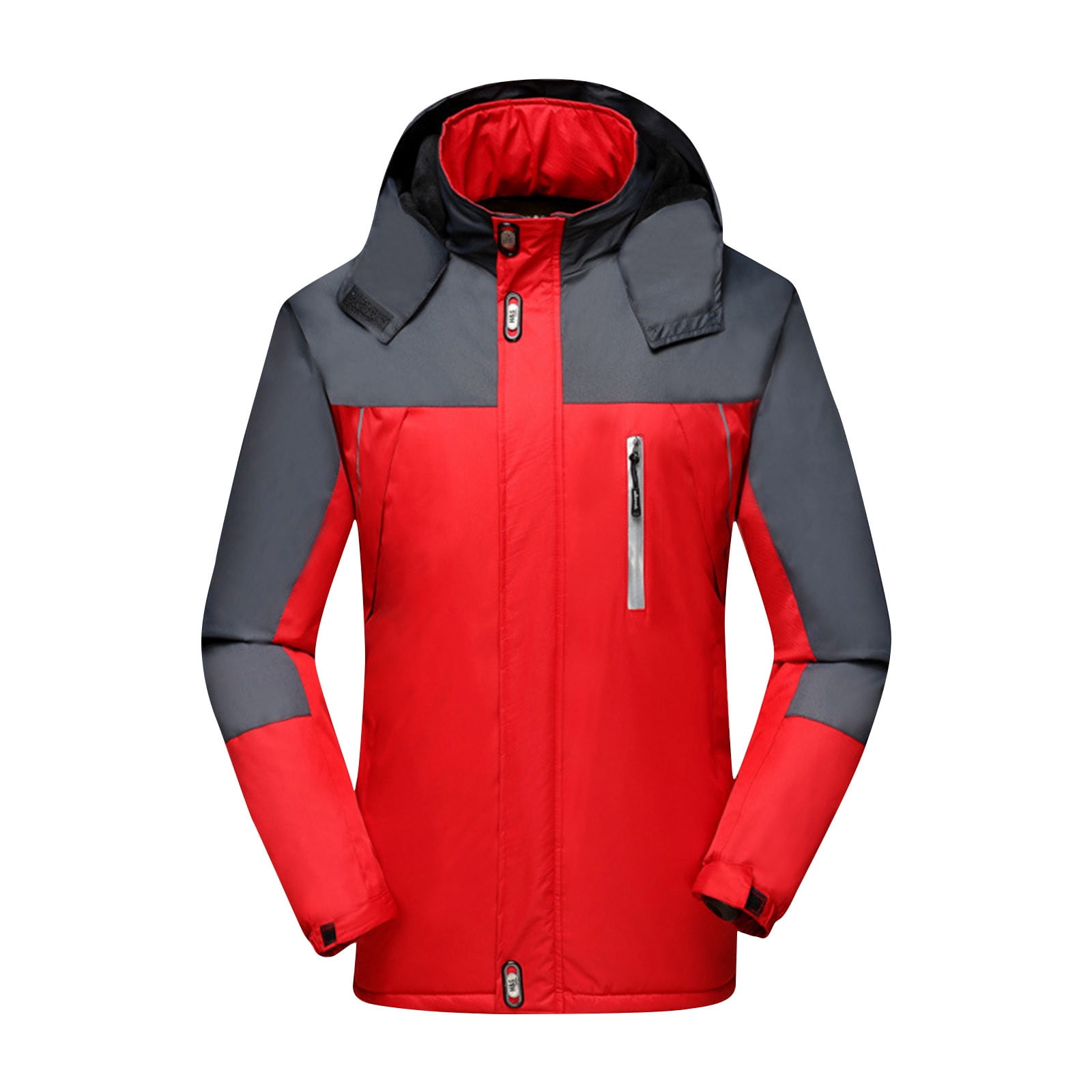 Men's Waterproof Jackets Full Zip Thickened Windbreak Jacket Removable ...