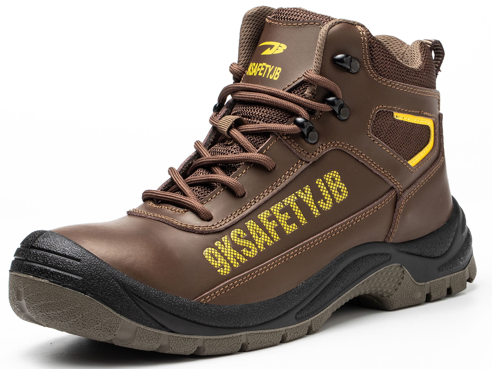 Men’s Waterproof Steel Toe Work Boots Anti-pierce Leather Safety Shoes ...