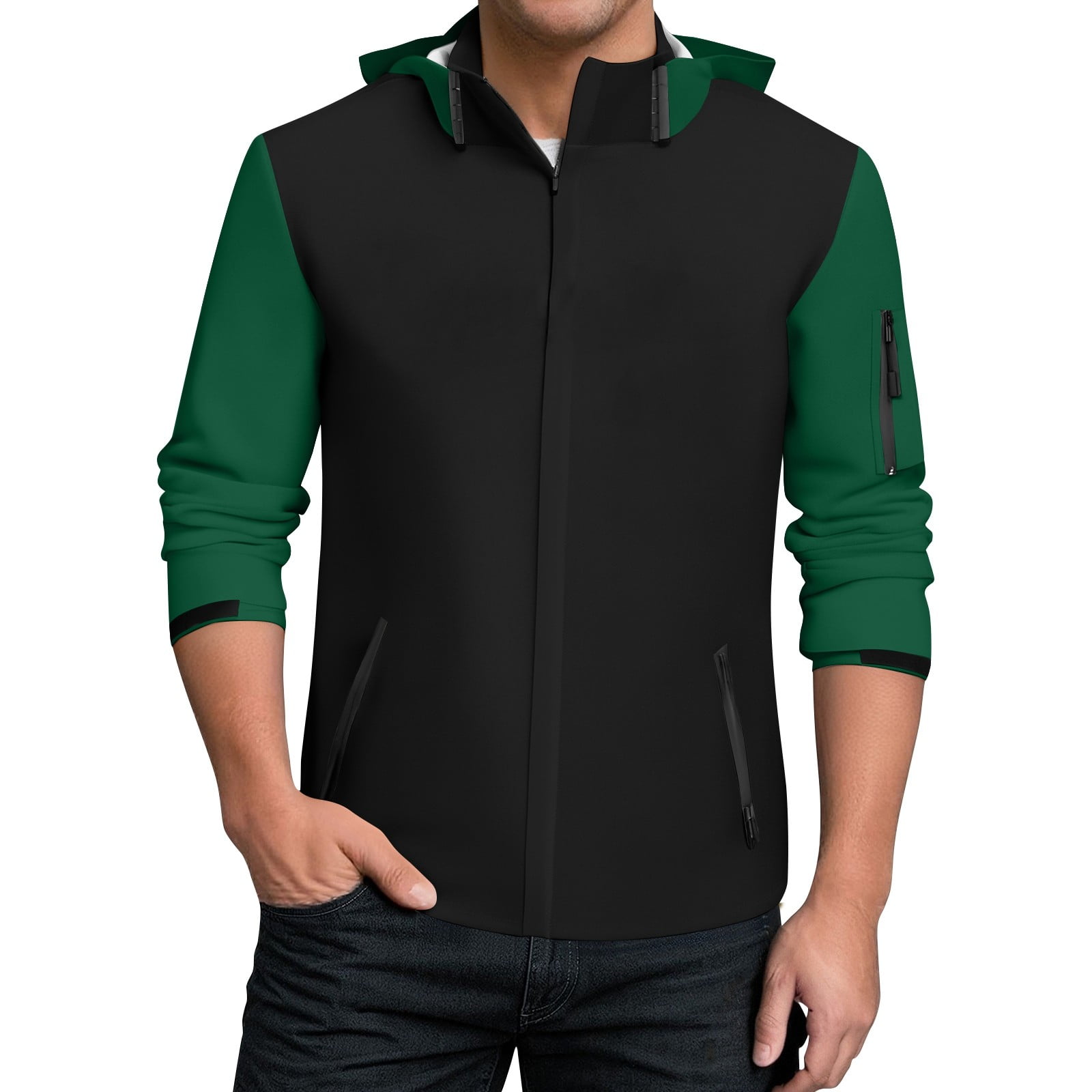 Men's Waterproof Windbreaker Jacket, Lightweight Hooded Raincoat with ...