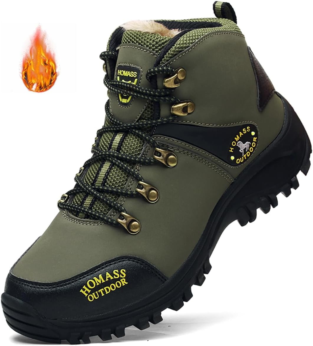 Men's Waterproof Work & Hiking Boots - Thermal Leather Ankle Boots ...