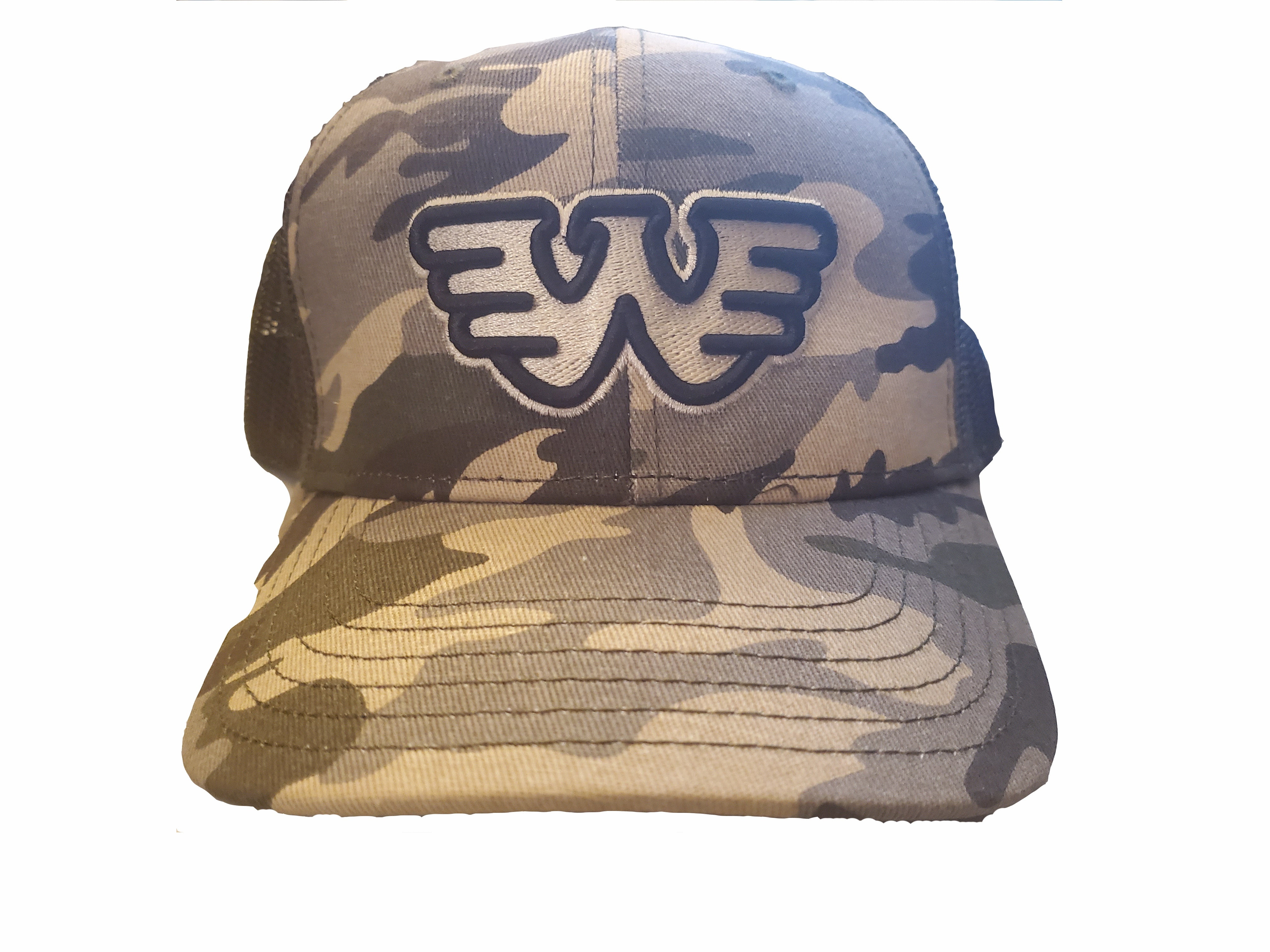 Men's Waylon Jennings Camo 3D W Logo Hat Trucker Cap Adjustable Camo ...
