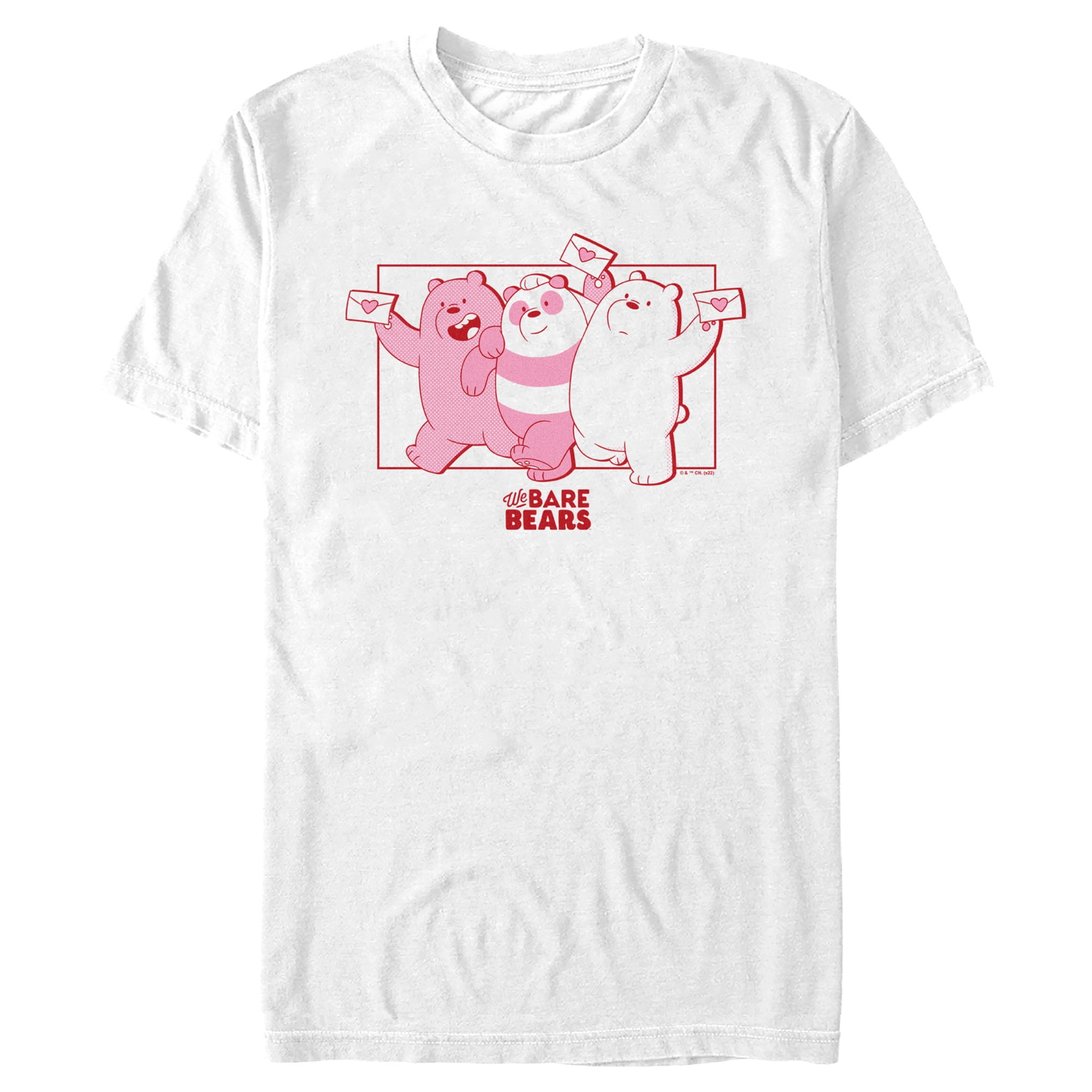Men's We Bare Bears Valentine's Day Letters Graphic Tee White Small ...