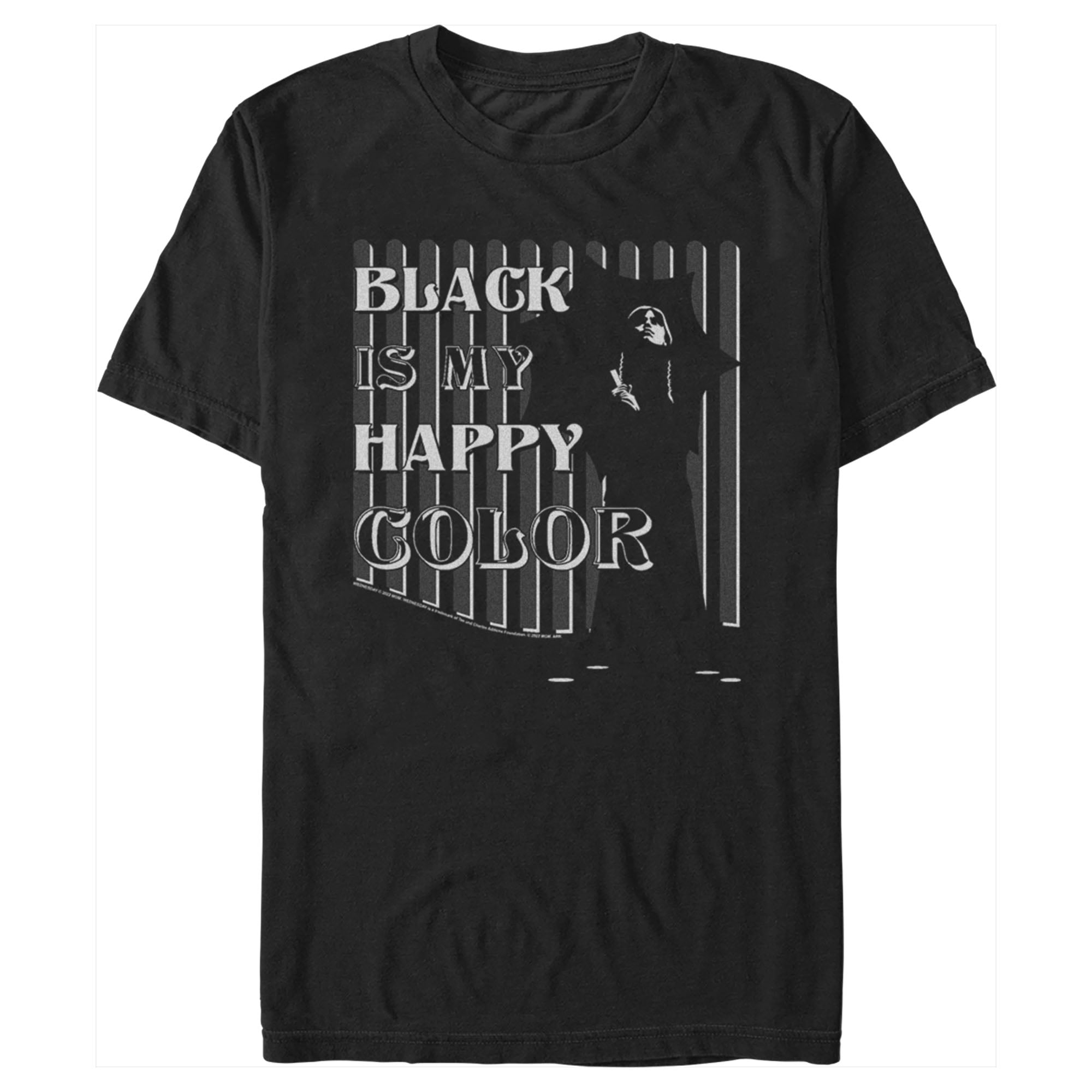 Men's Wednesday Black is My Happy Color Graphic Tee Black X Large ...