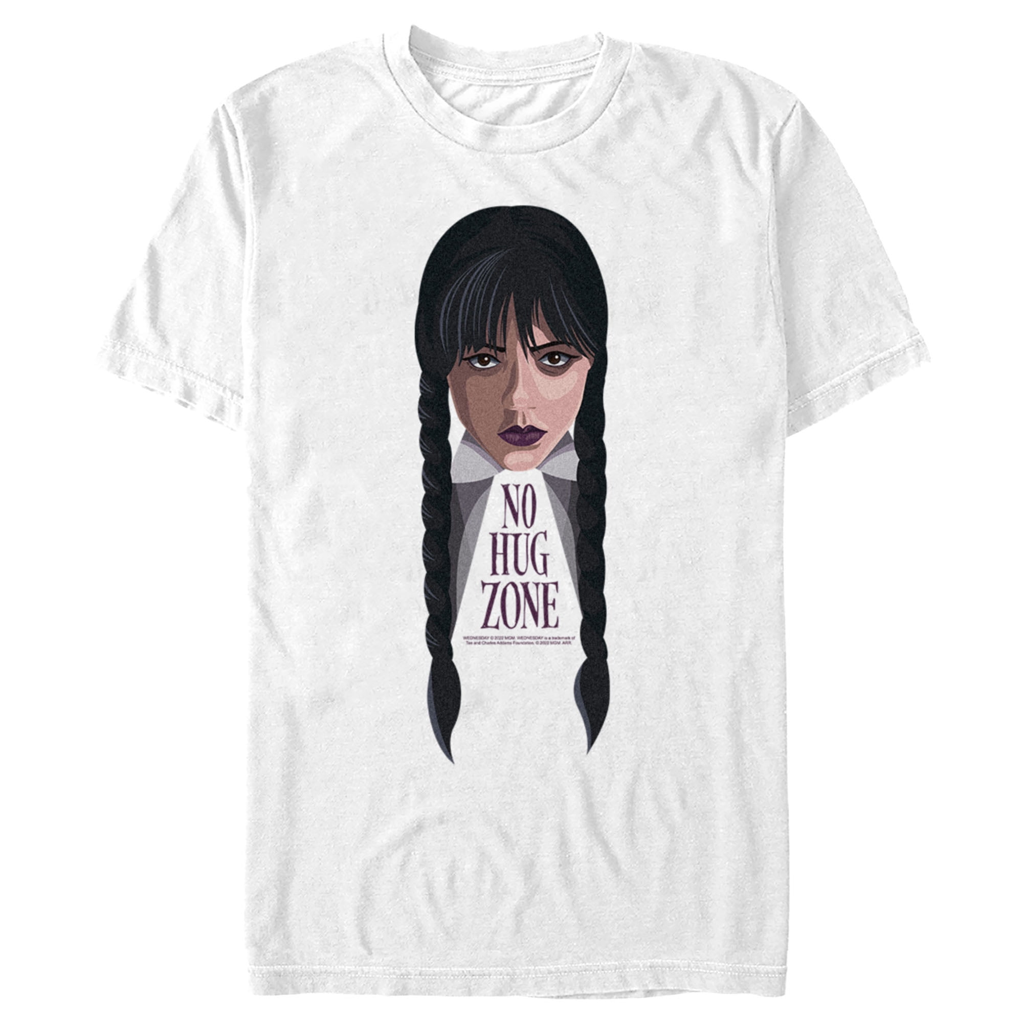 Men's Wednesday No Hug Zone Graphic Tee White Large - Walmart.com