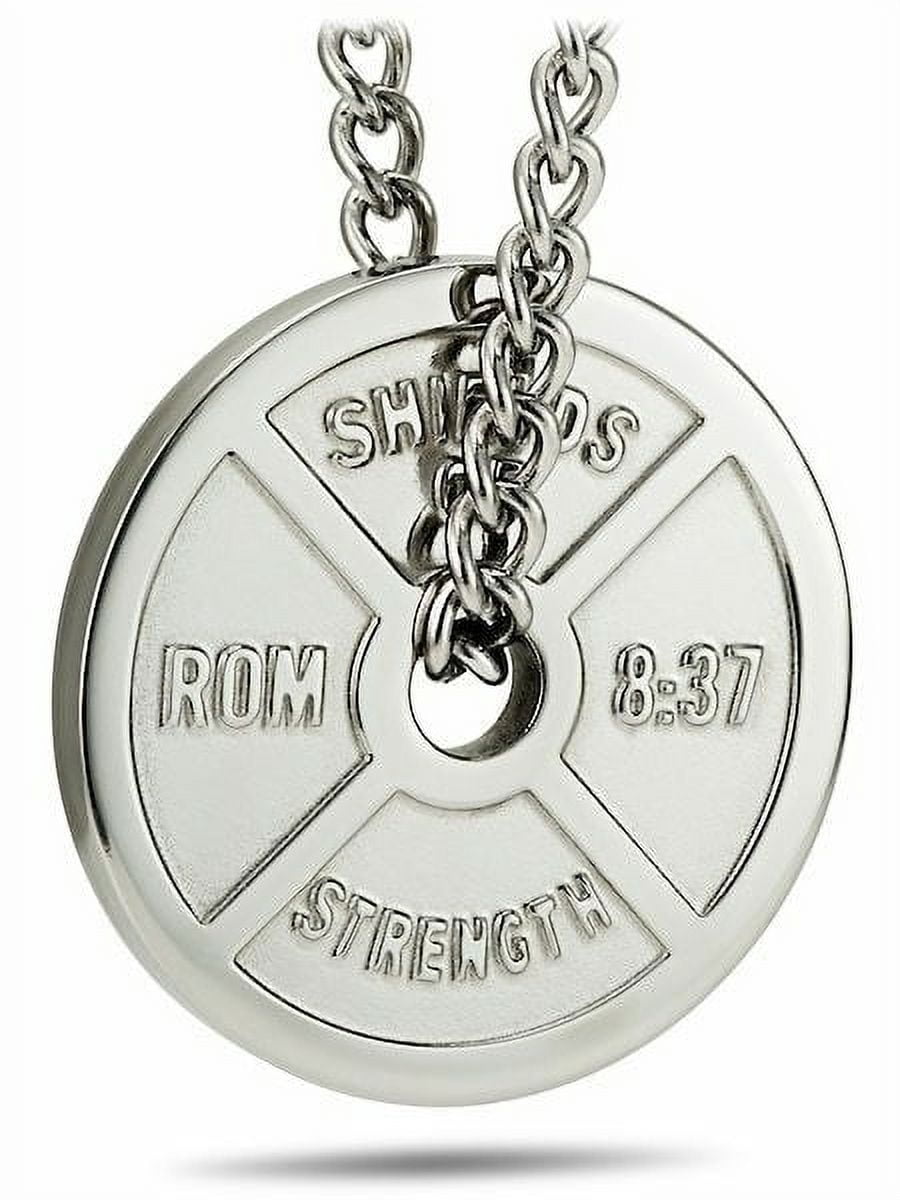 Men's Weight Plate Necklace-Romans 8:37 by Shields of Strength ...