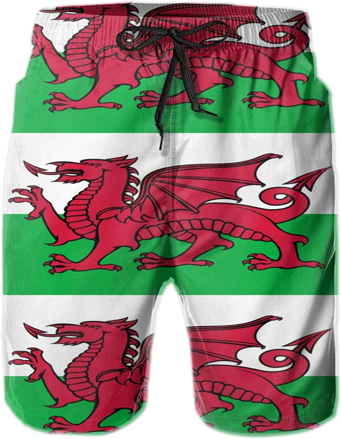 Men's Welsh Dragon Flag Swim Trunks Beach Board Shorts Quick Dry ...