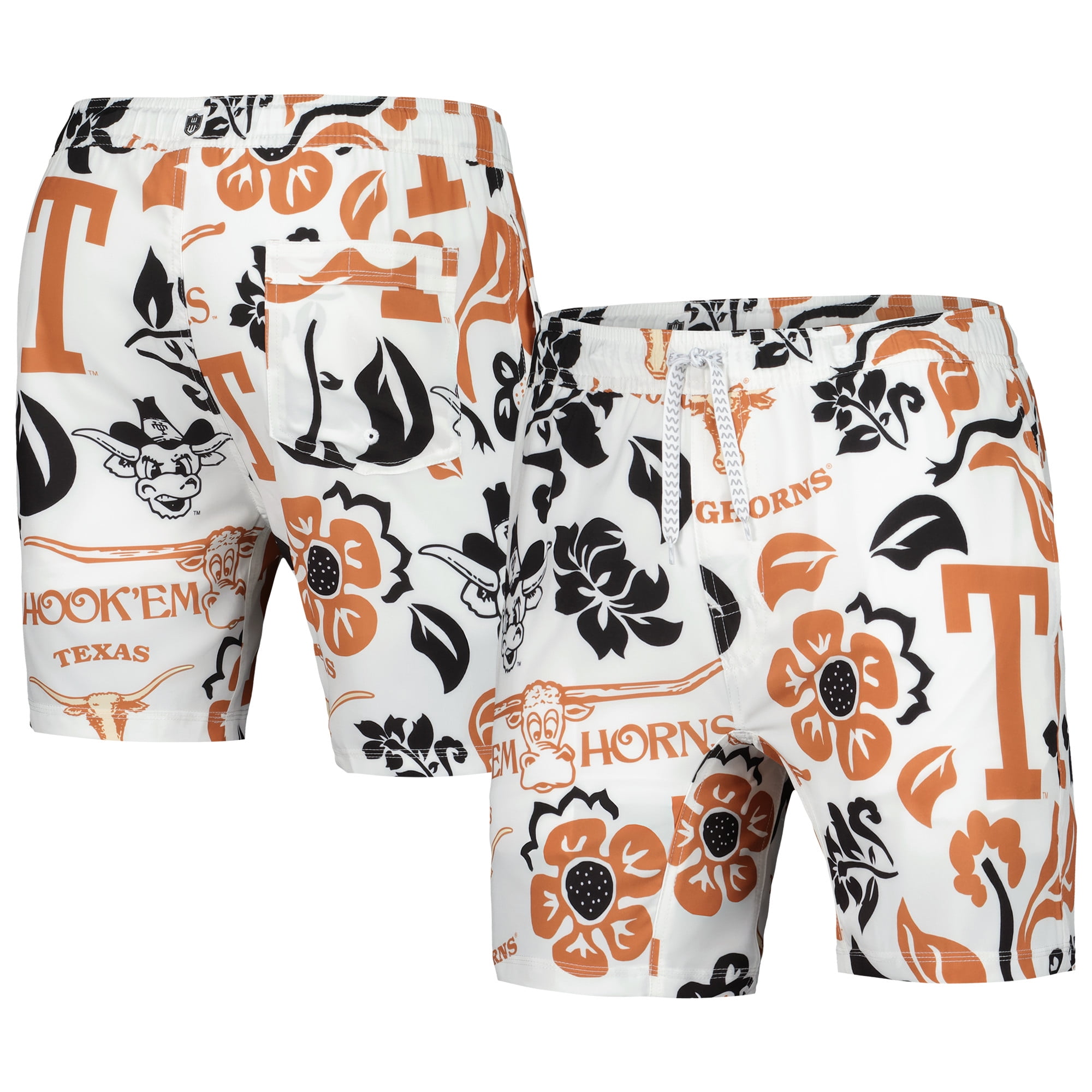 Men's Wes & Willy White Texas Longhorns Vault Tech Swimming Trunks ...