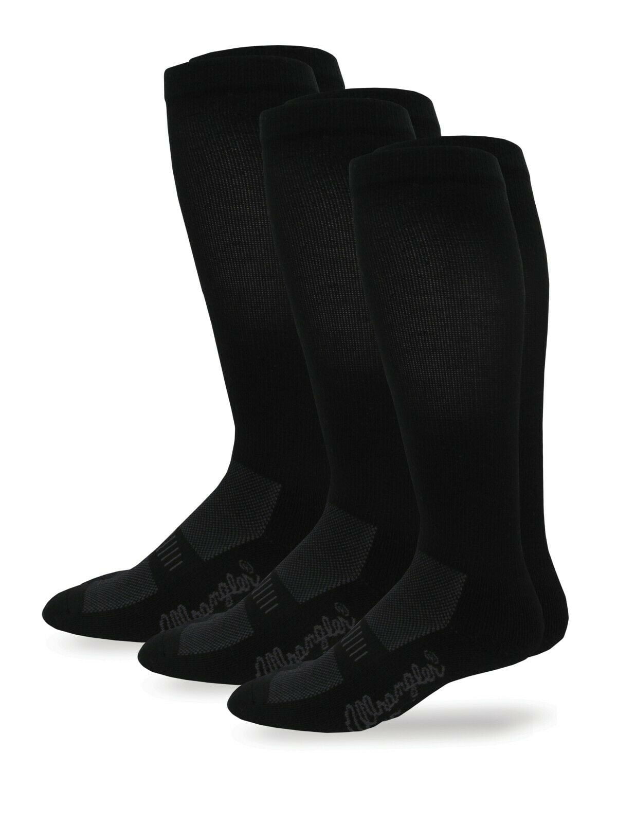 Wrangler Men's Western Boot Cushion Socks, 3 Pack, Moisture Wicking ...