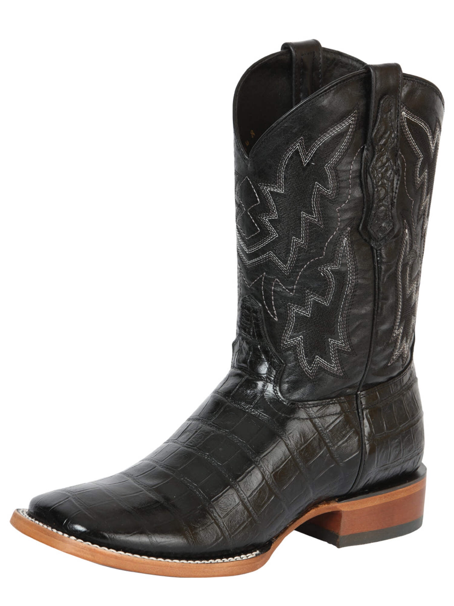 Men’s Western Boot Print Caiman Belly 100 Años - Black 43633 - Walmart.com