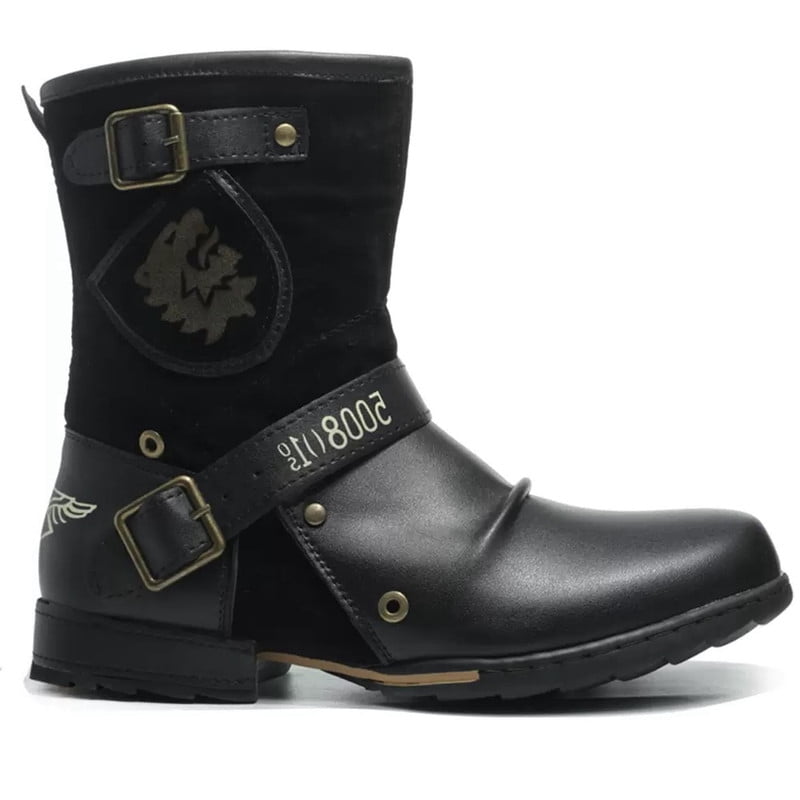 Men's Western Boots With Cowboy Boot Zipper Short Boots Traditional ...