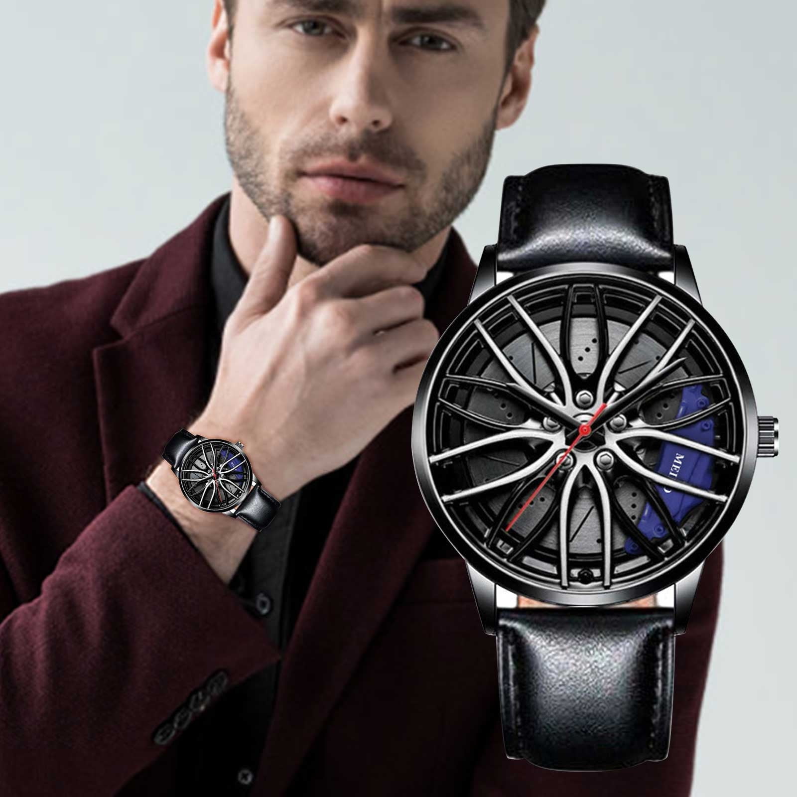 Men’s Wheel Sports Watch | Automotive-Inspired Quartz Wristwatch | Tire ...