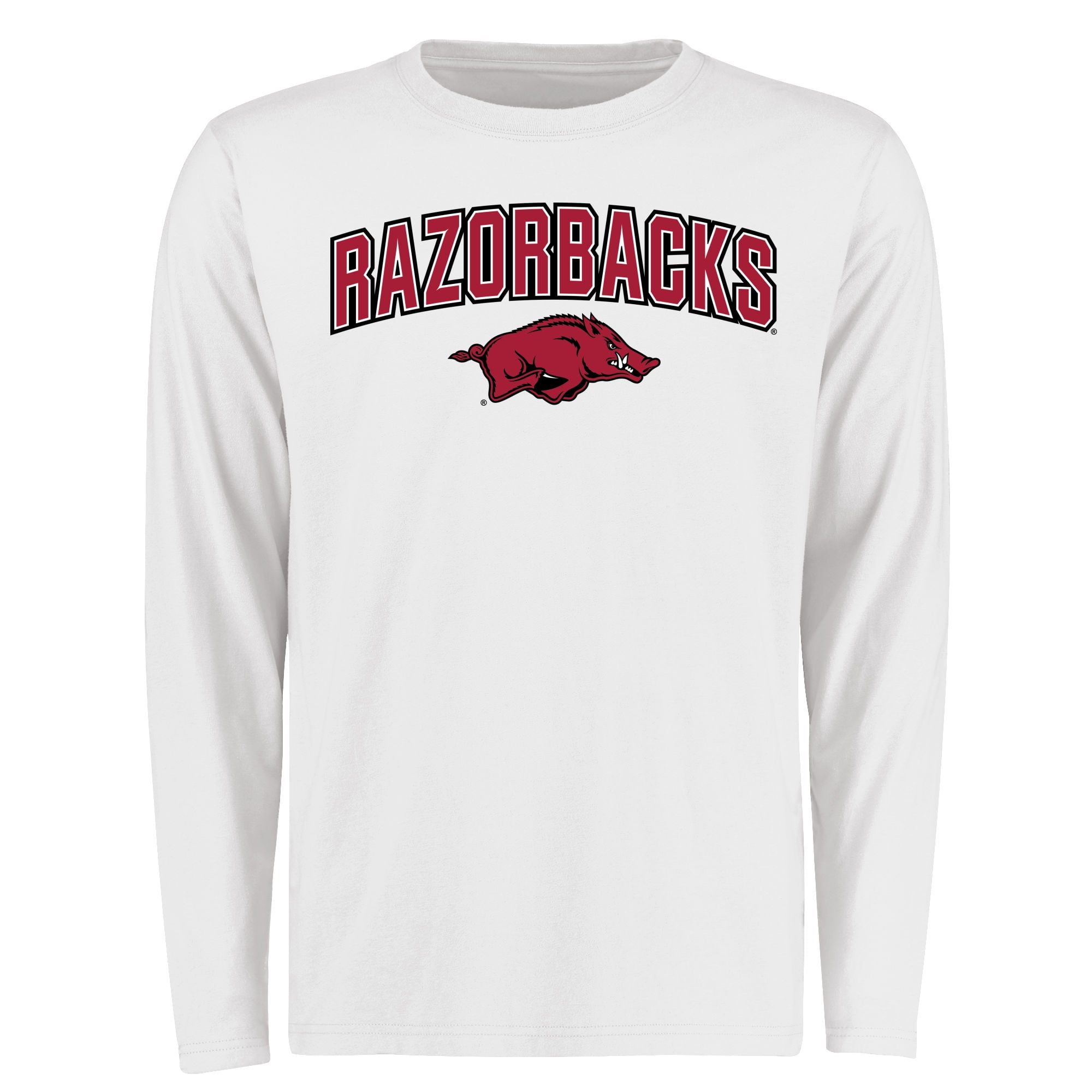 Men's White Arkansas Razorbacks Proud Mascot Long Sleeve T-Shirt ...