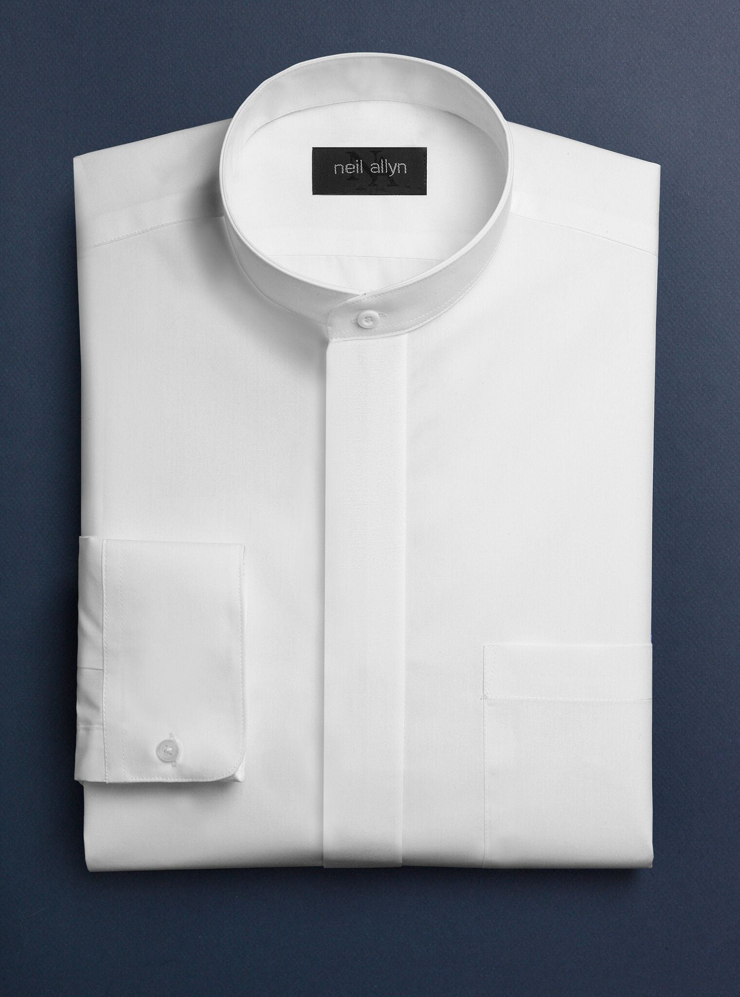 Men's White Banded Collar Dress Shirt-L - Walmart.com