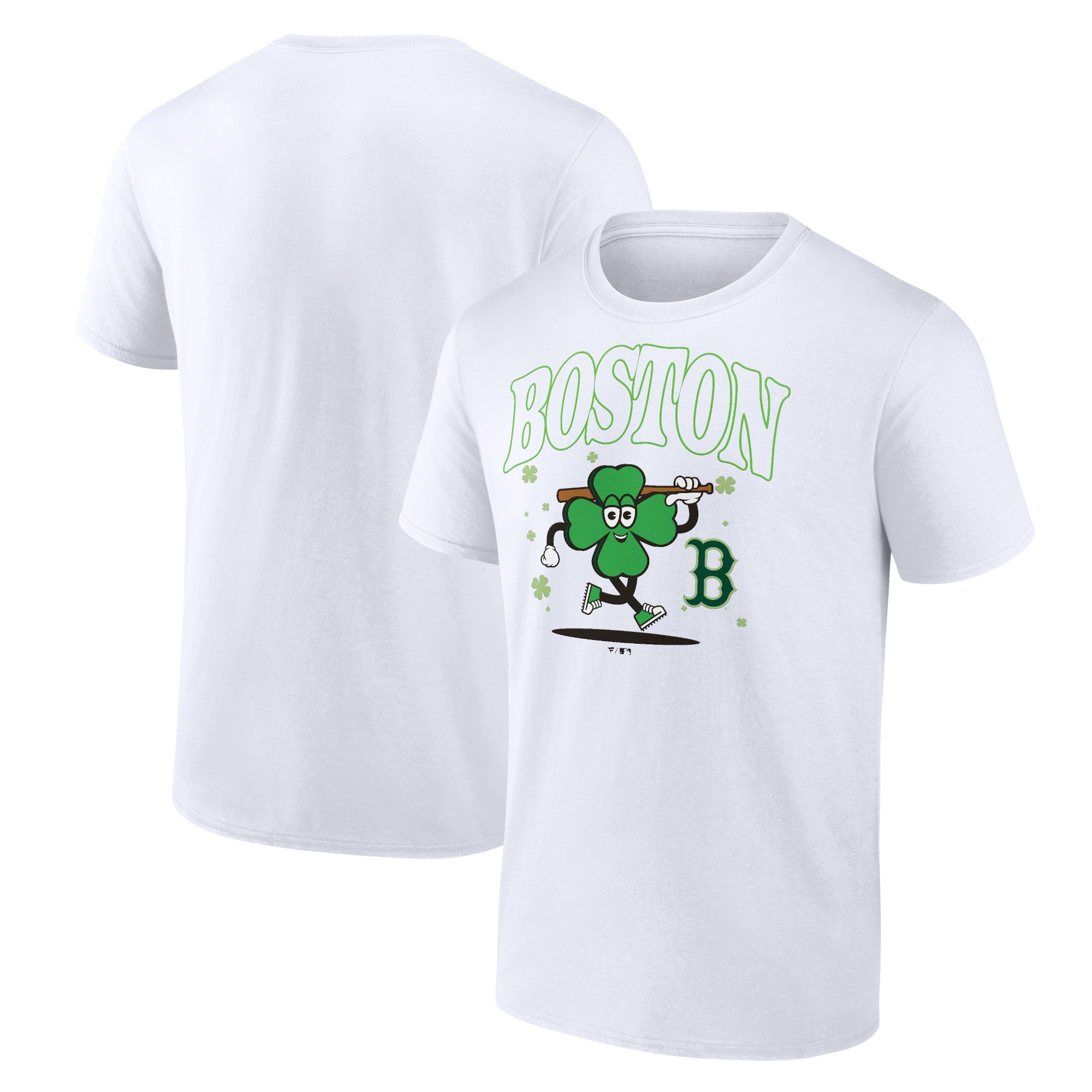 Men's White Boston Red Sox Clover Mascot T-Shirt - Walmart.com