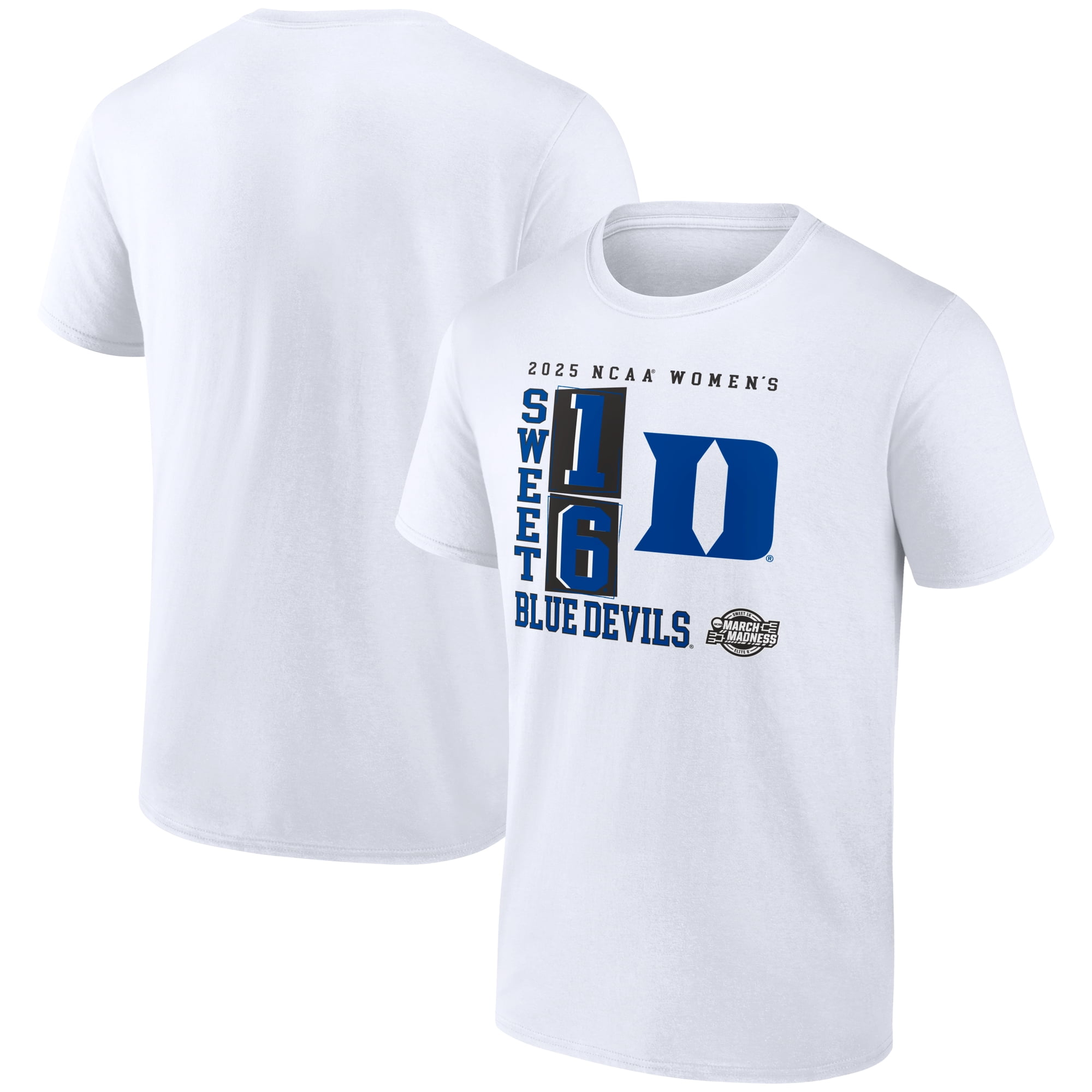 Men's White Duke Blue Devils 2025 NCAA Women's Basketball Tournament March Madness Sweet 16 No ...