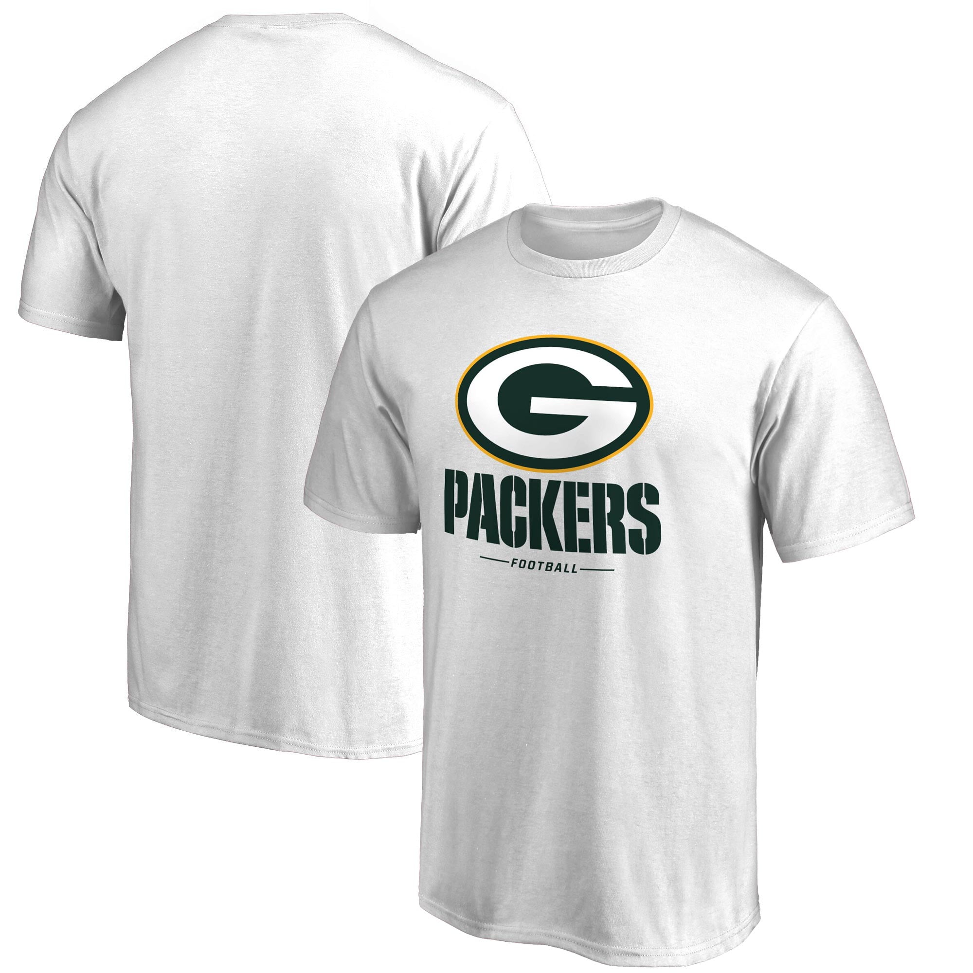 Men's White Green Bay Packers Team Lockup 2 T-Shirt - Walmart.com