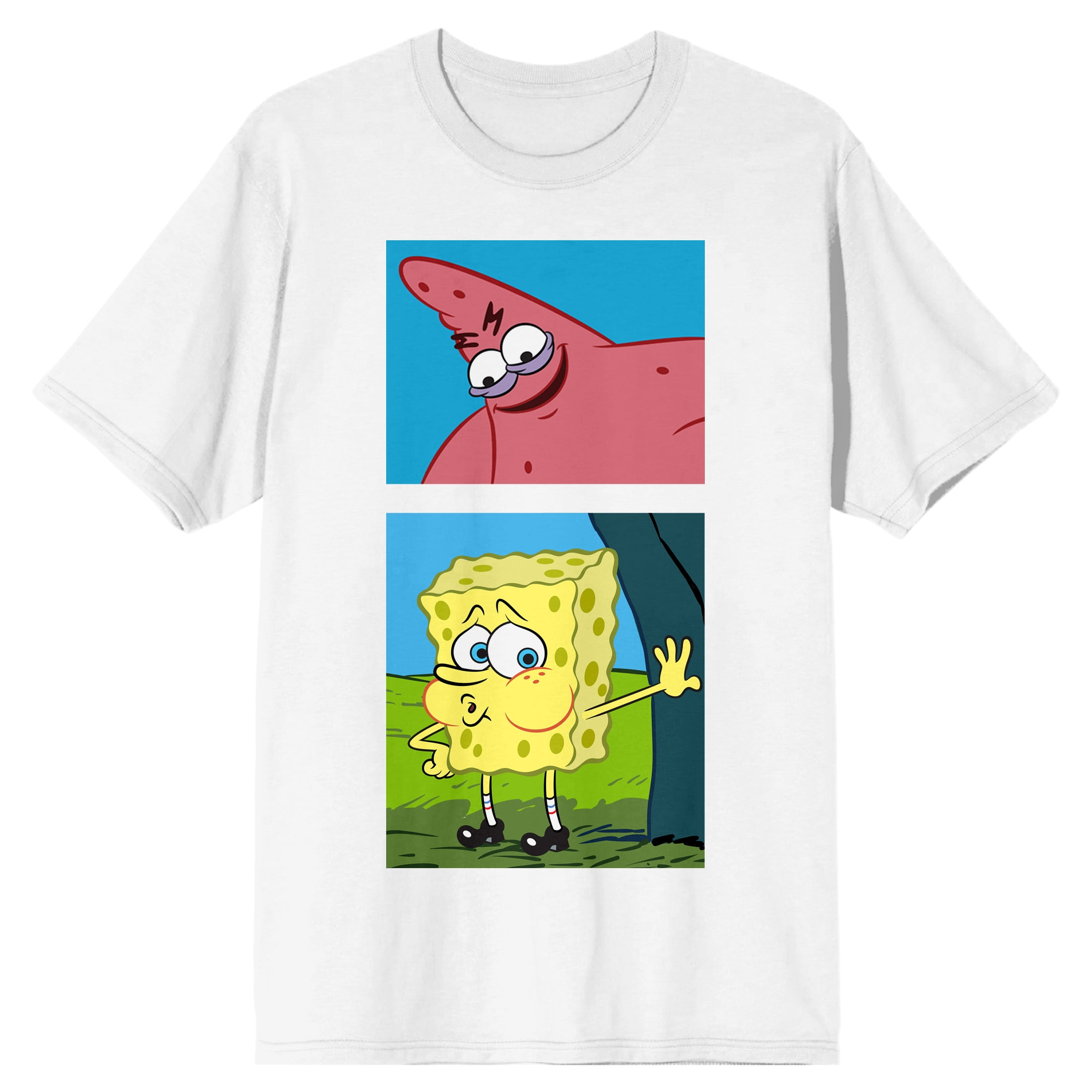 Men's White Spongebob and Patrick Meme Graphic T-shirt-XL - Walmart.com
