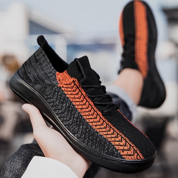 Men’s Wide Fit Knit Running Shoes Lightweight Breathable Non Slip ...